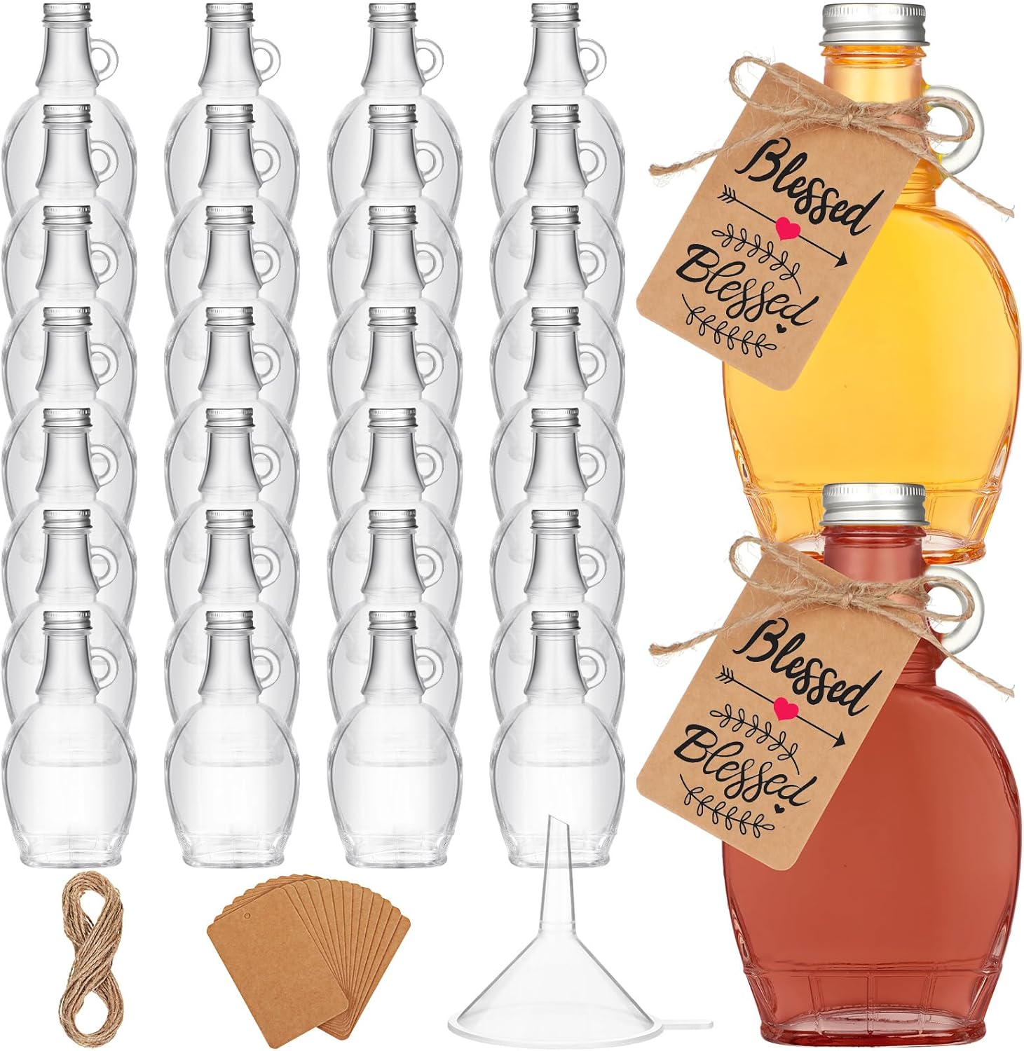 Amazon.com: 30 Pcs 5.07 oz Glass Syrup Bottles with 30 Tags, 1 Rope ...