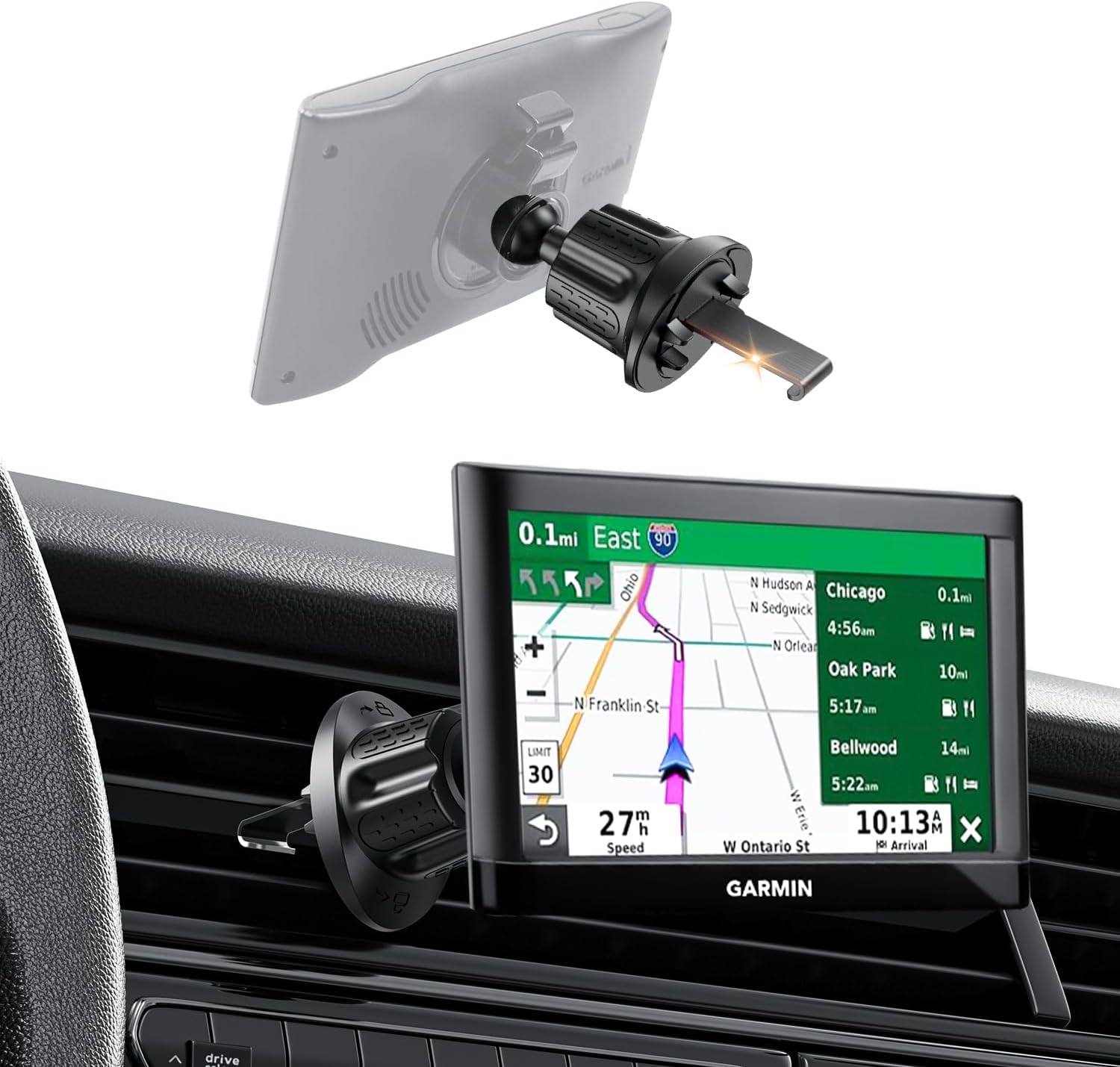 Amazon.com: GPS Car Mount for Garmin GPS – a stable car air vent holder ...