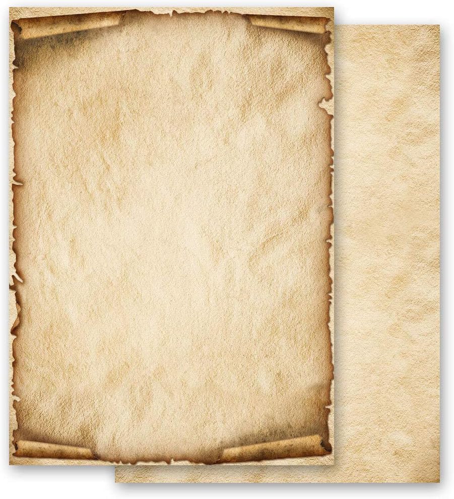 100 fogli di carta da lettera decorati Antico & Storia PERGAMENA DIN A6 ...