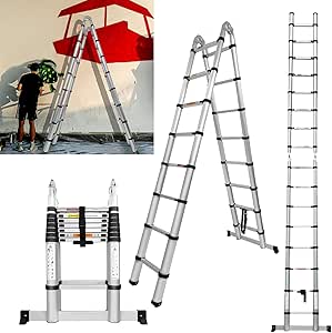 VickyHome Telescope Ladder, 5M A Frame Aluminum Telescoping Ladder ...