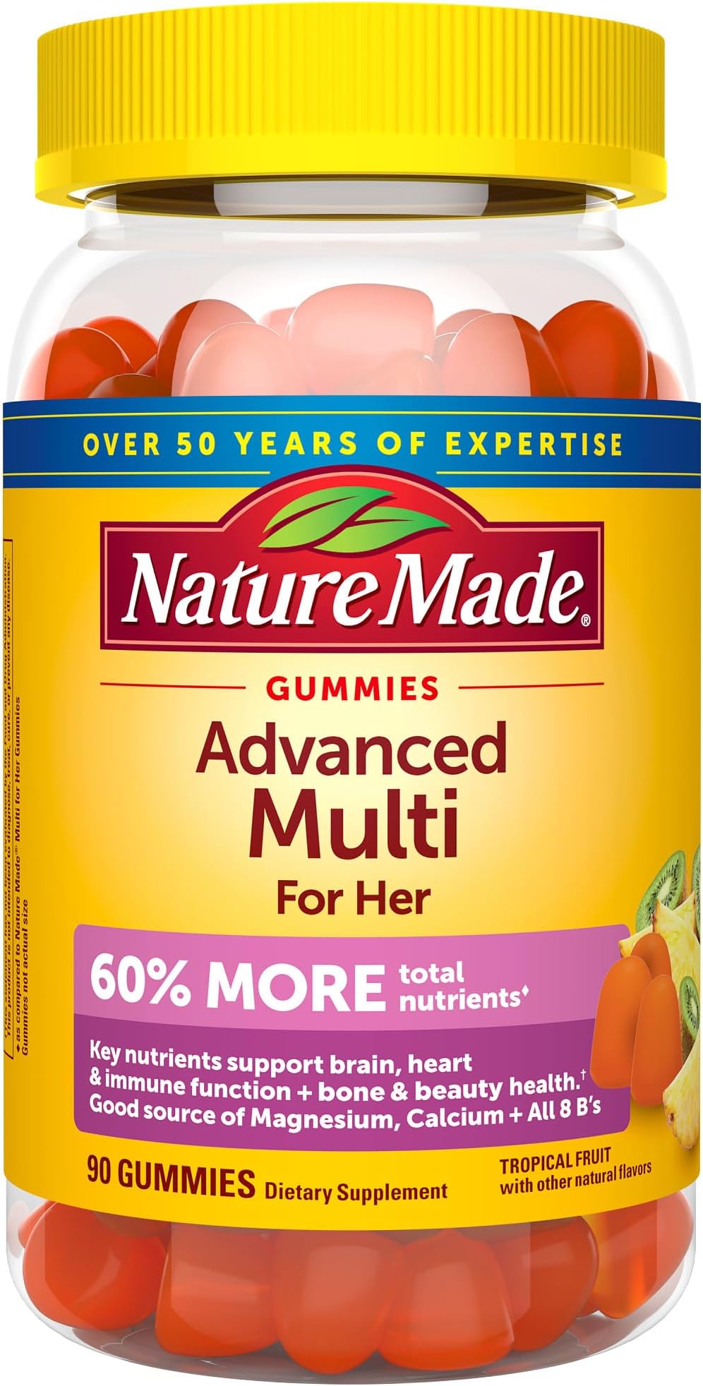 Amazon.com: Nature Made Multi for Her Plus Omega-3 Adult Gummies, 90 ...