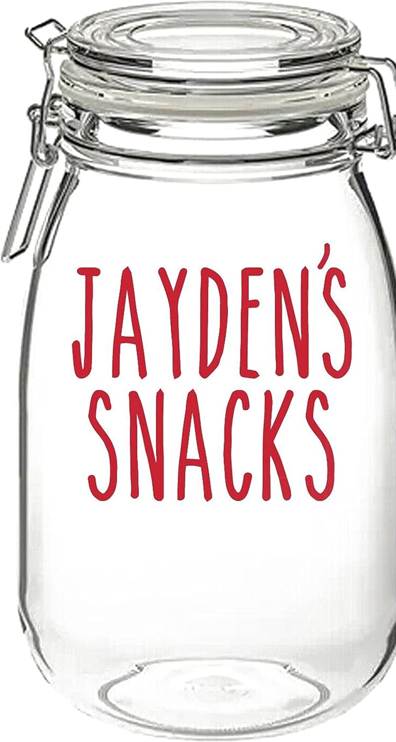 Personalised Snacks Vinyl Sticker Decal Transfer Label for Jar ...
