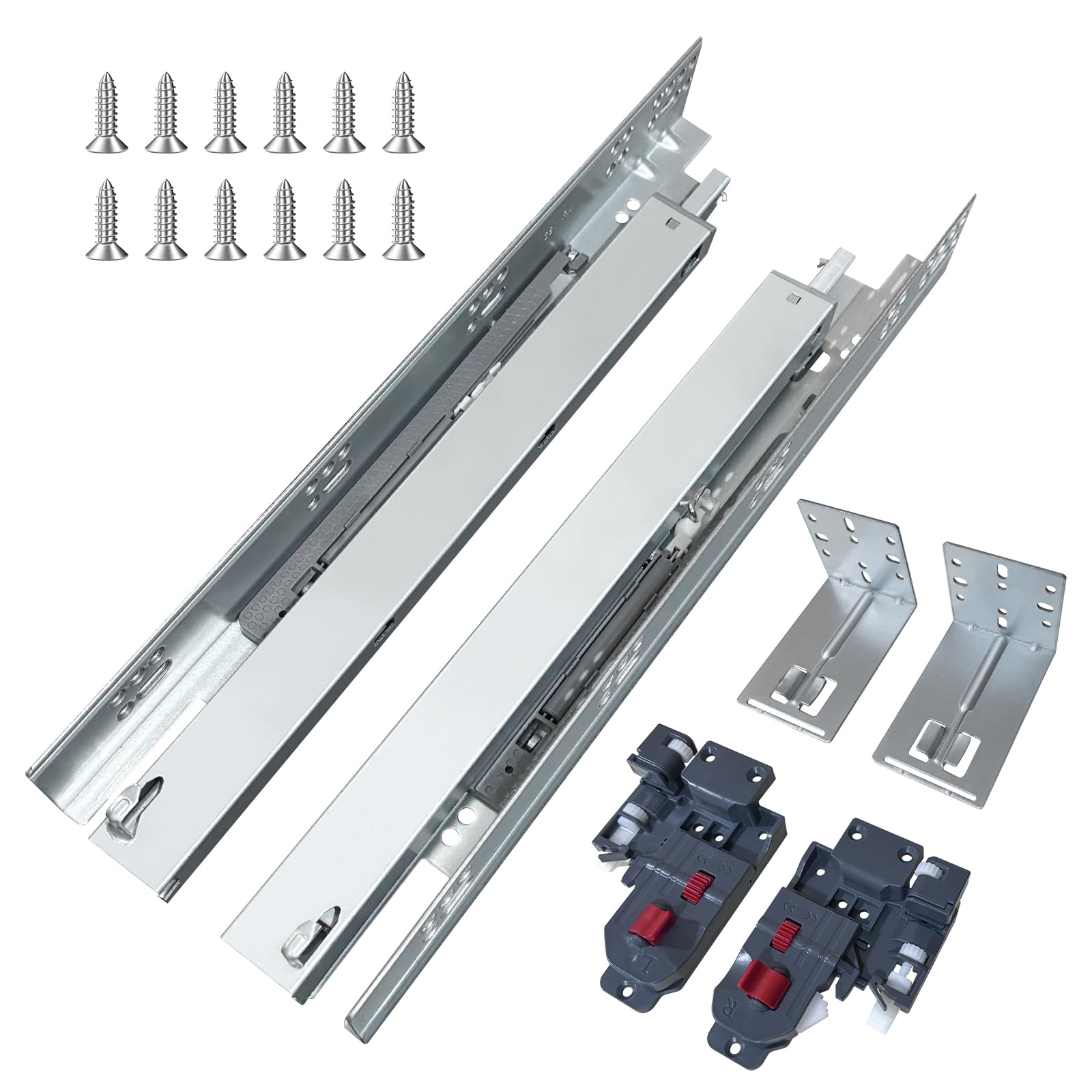 Snapklik.com : 4 Pair 12 Inch Undermount Soft Close Drawer Slides Full ...