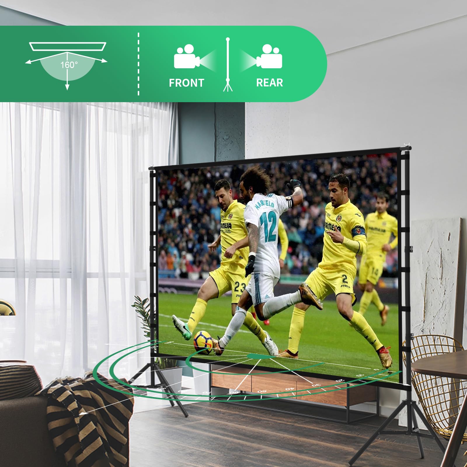Snapklik.com : Projector Screen, 180 Inch Projector Screen And Stand ...