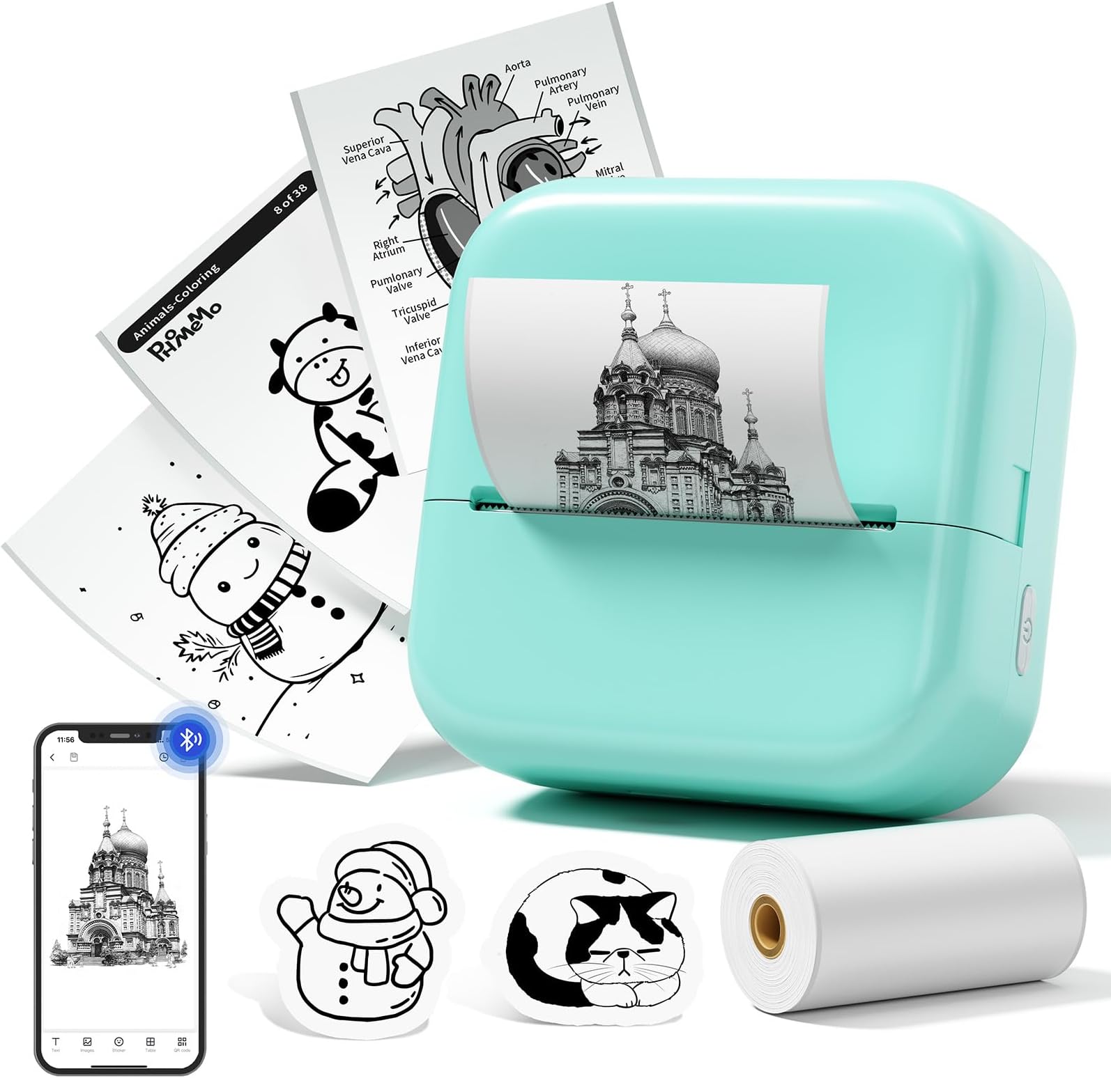 Amazon.com: Apexhap Mini Thermal Printer,Mini Printer Sticker Maker ...