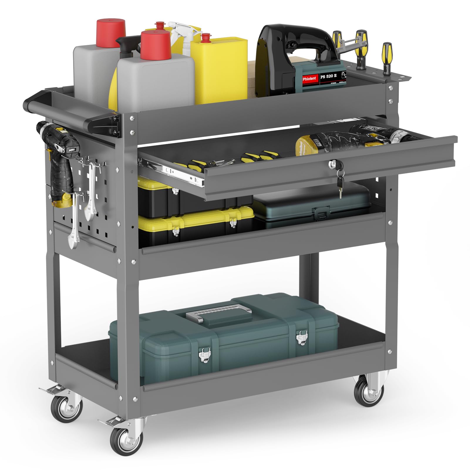 Amazon.com: Gornoxblif 3 Tier 440 LBS Rolling Tool Cart on Wheels ...