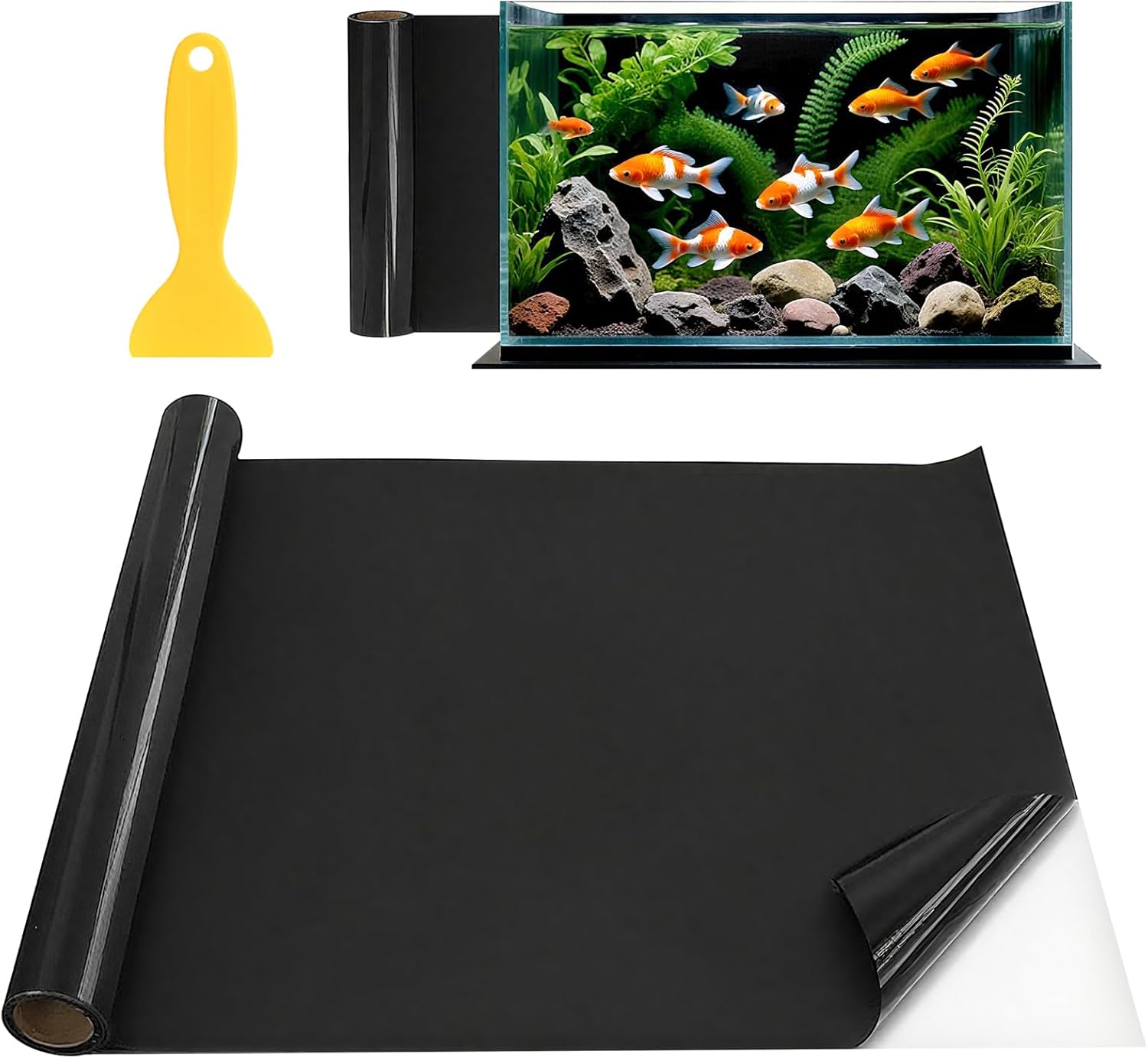 Sythrix Fish Tank Background, Black Aquarium Backdrop Aquarium ...