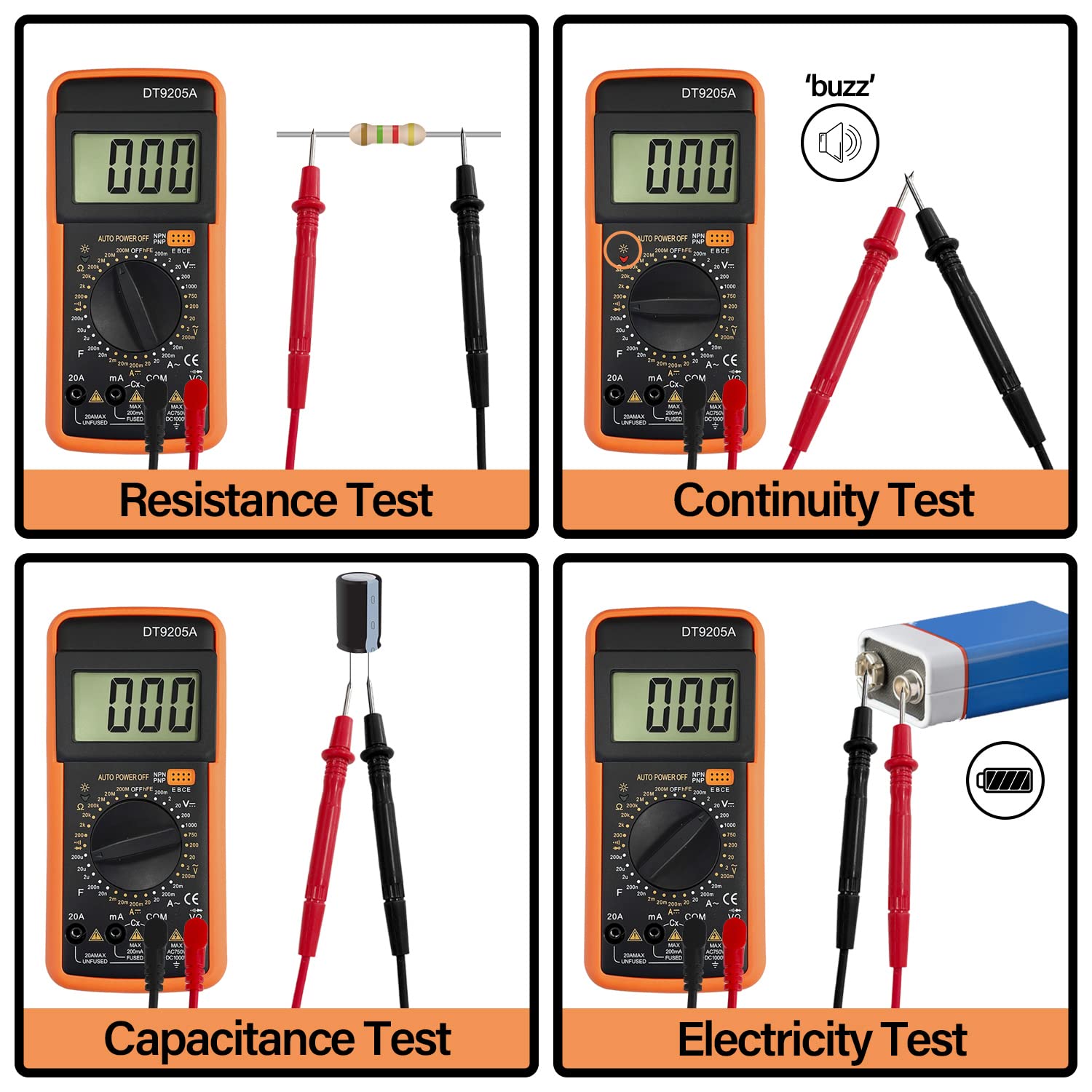 Snapklik.com : Digital Multimeter AC DC Voltmeter Ohm Volt Amp Tester ...