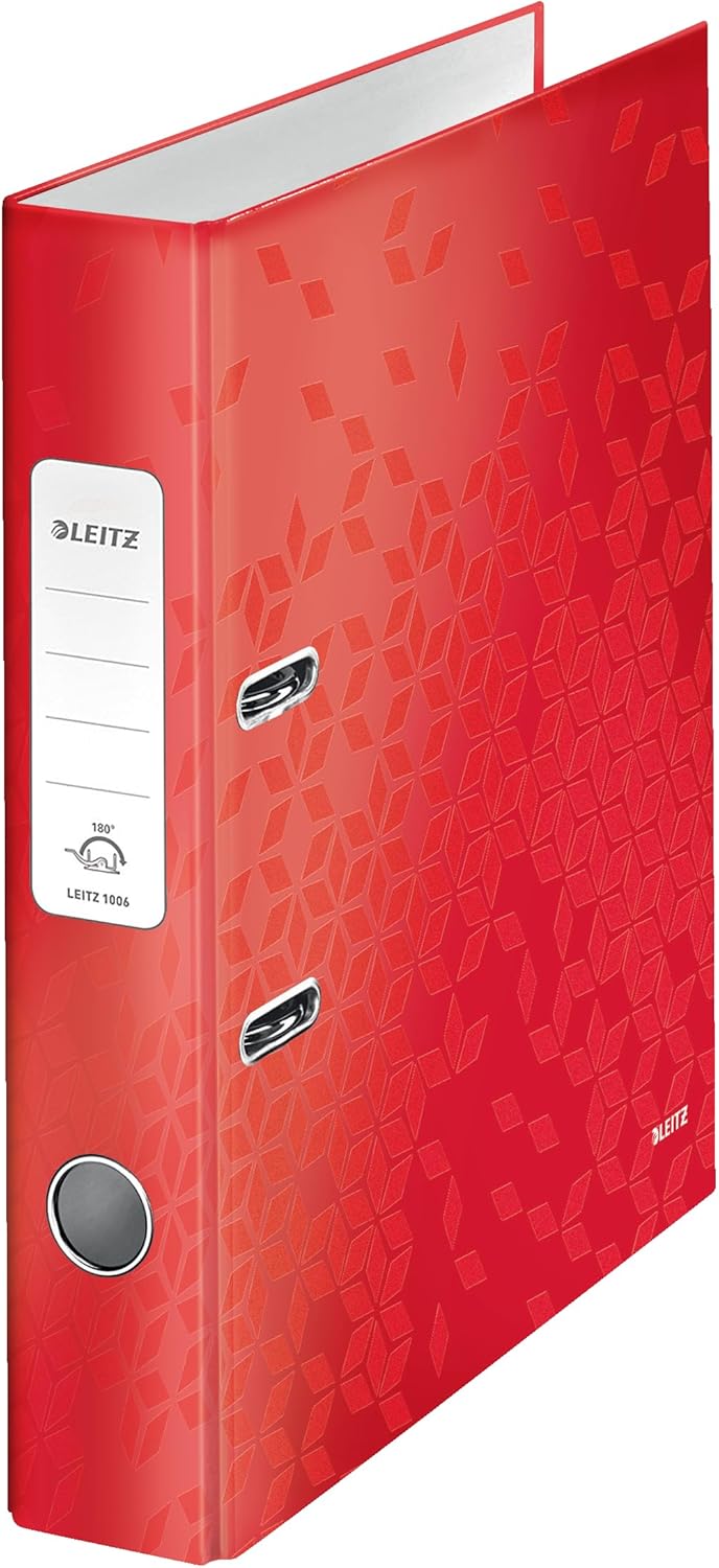 Amazon.com: Leitz Wow 180° Lever Arch File, Red Lever Arch File, A4 ...
