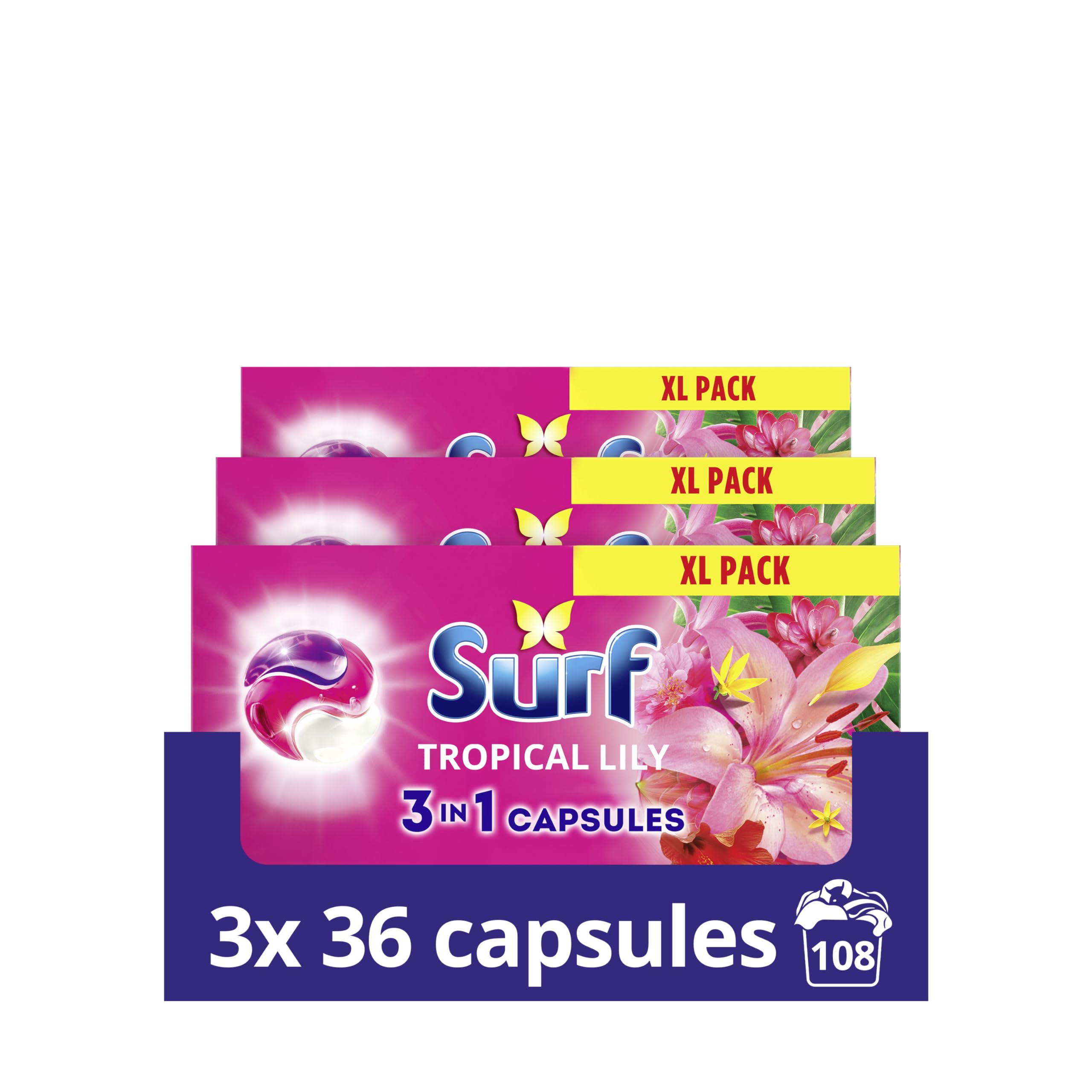 Surf 3 in 1 Tropical Lily Laundry Washing Detergent Capsules joy ...