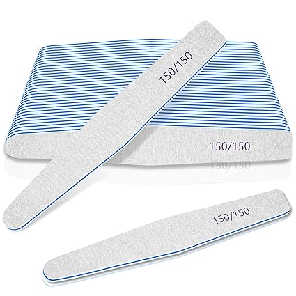 Amazon.com : Nail Files 150/150 Grit, 12pcs for Poly Extension Gel ...