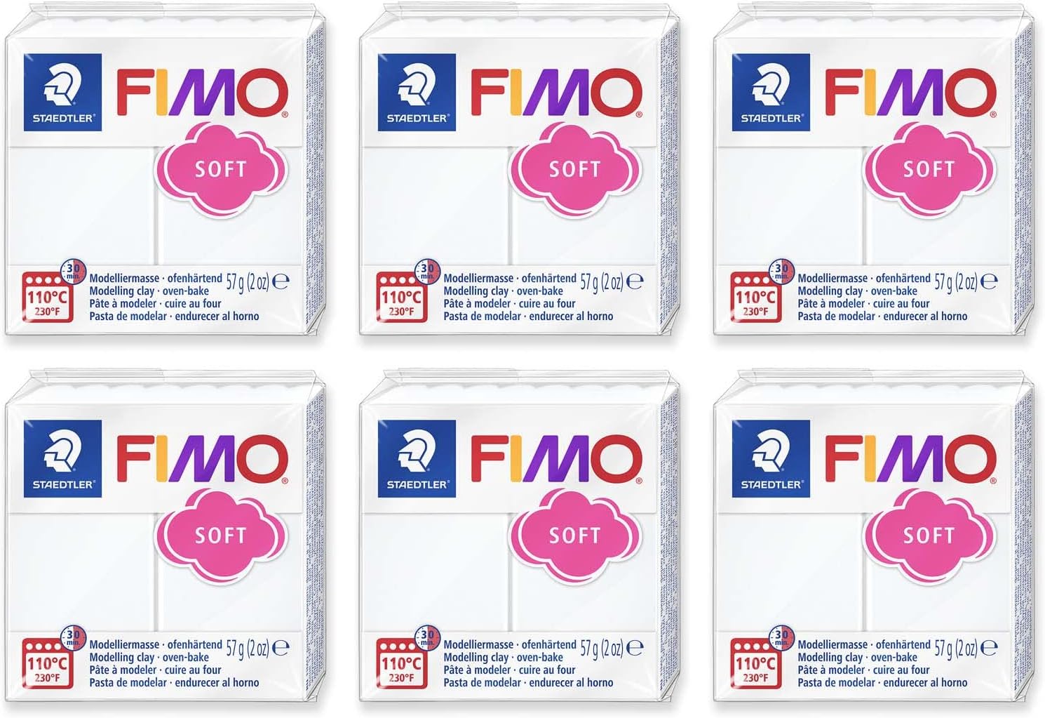Amazon.com: FIMO Soft Polymer Oven Bake Modelling Clay - 57g Blocks ...