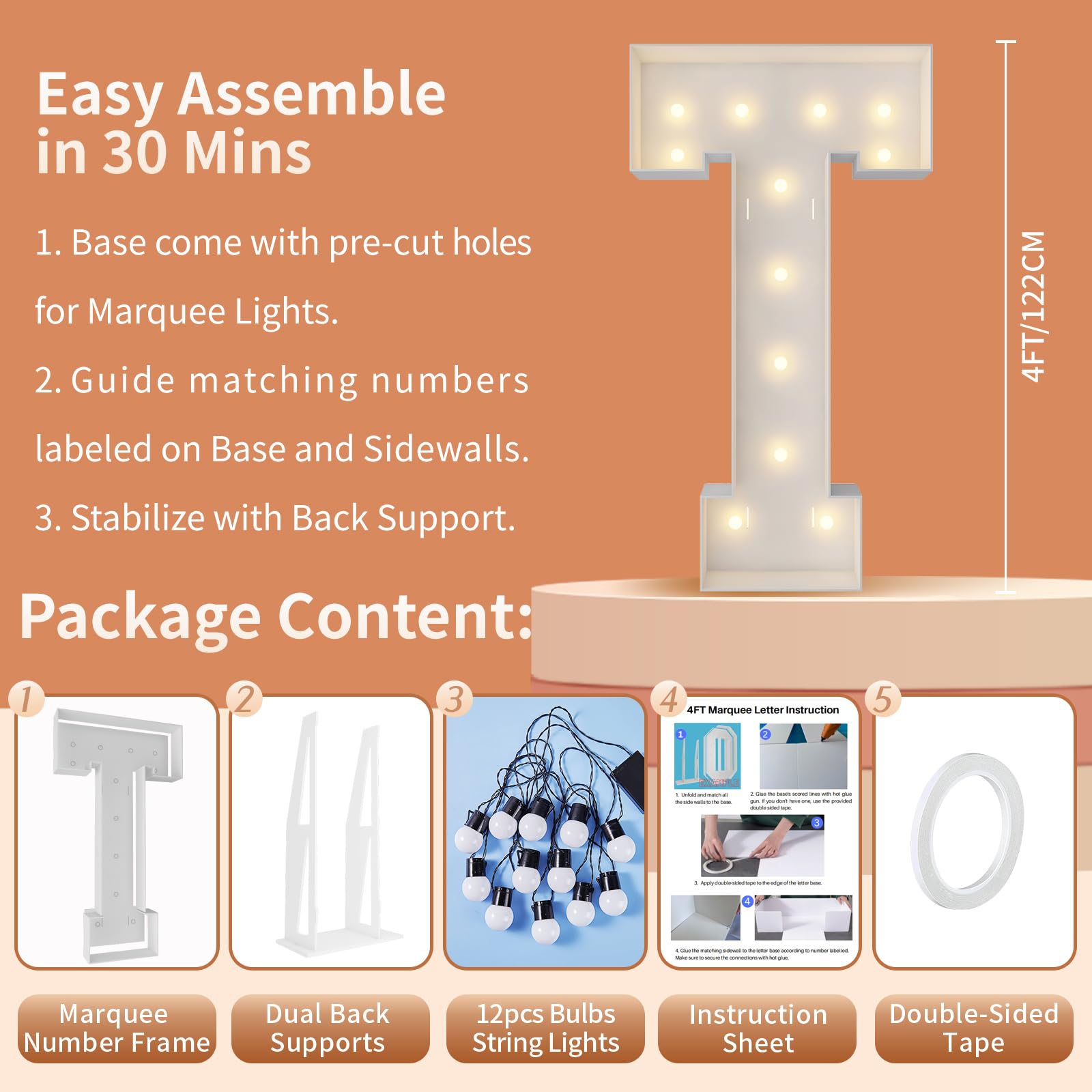 Snapklik.com : 4FT Marquee Light Up Letters, Large Marquee Letters ...