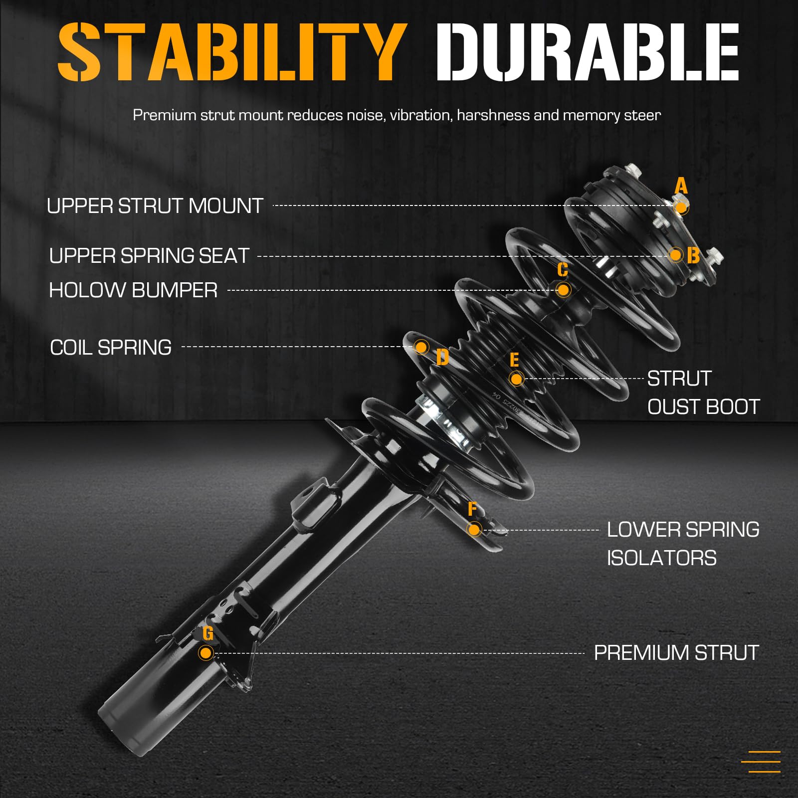 Front Complete Struts Assembly Shock Absorber 172751 172750 Fit for ...