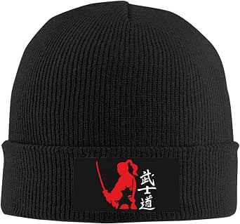 Drtga Japanese Kanji Samurai Bushido Peaked Mens Winter Beanie Hat Warm ...