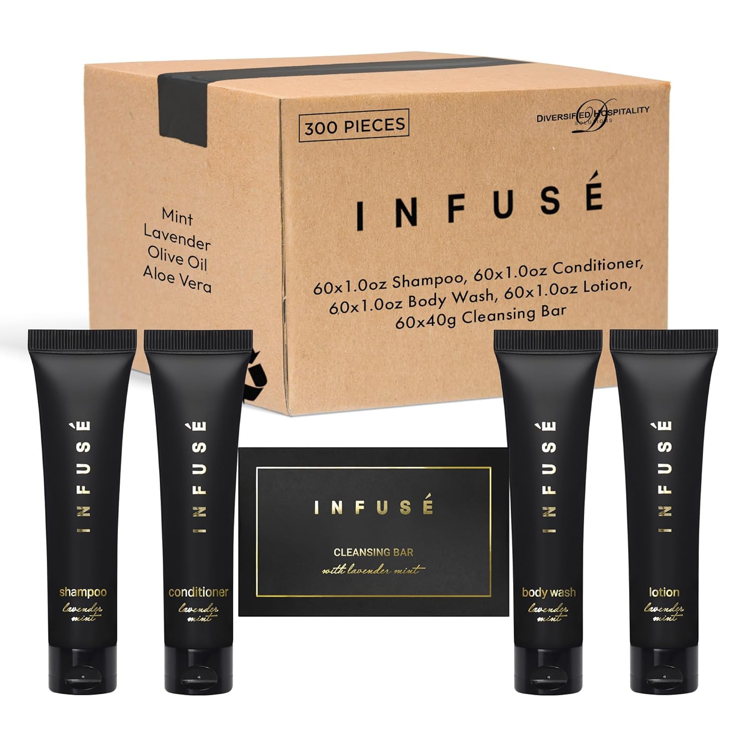 Amazon.com : Infuse Black Hotel Soaps and Toiletries Bulk Set |1-Shoppe ...