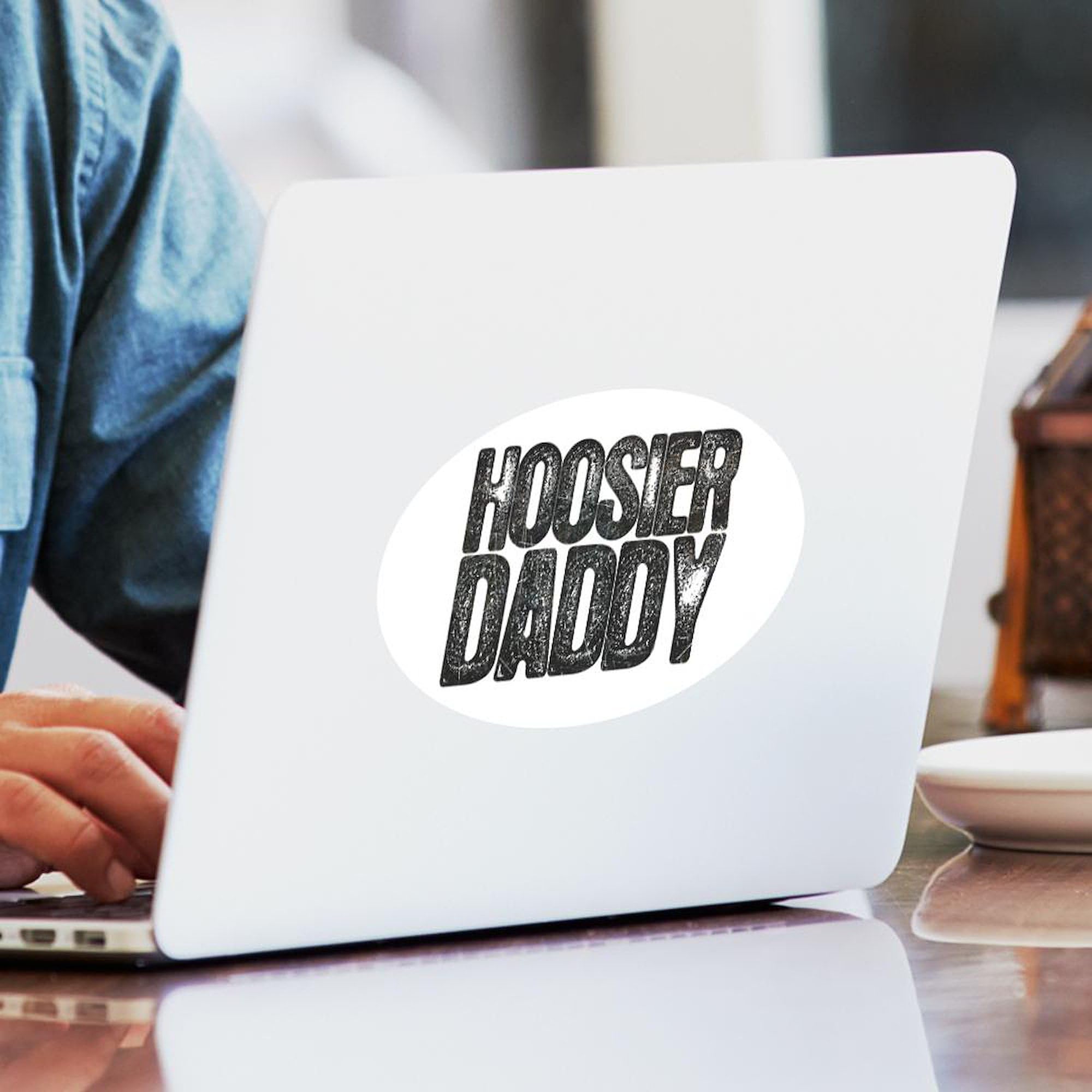 Indiana Pride Sticker Hoosier Daddy Oval Bumper Sticker - Funny Car ...