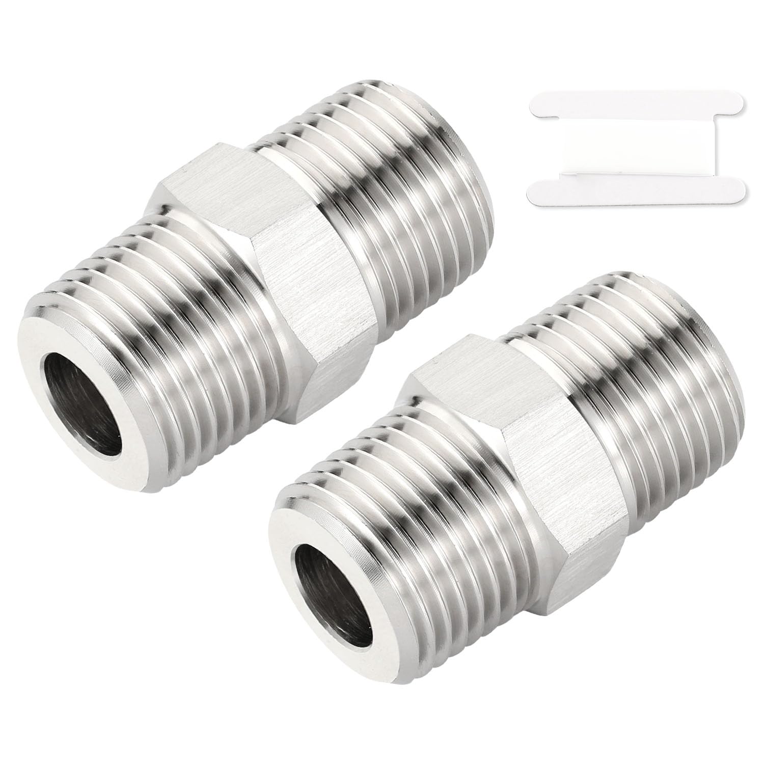 Snapklik.com : 1/4Male To 1/4Male NPT Hex Nipple Pipe Fittings, 304 ...
