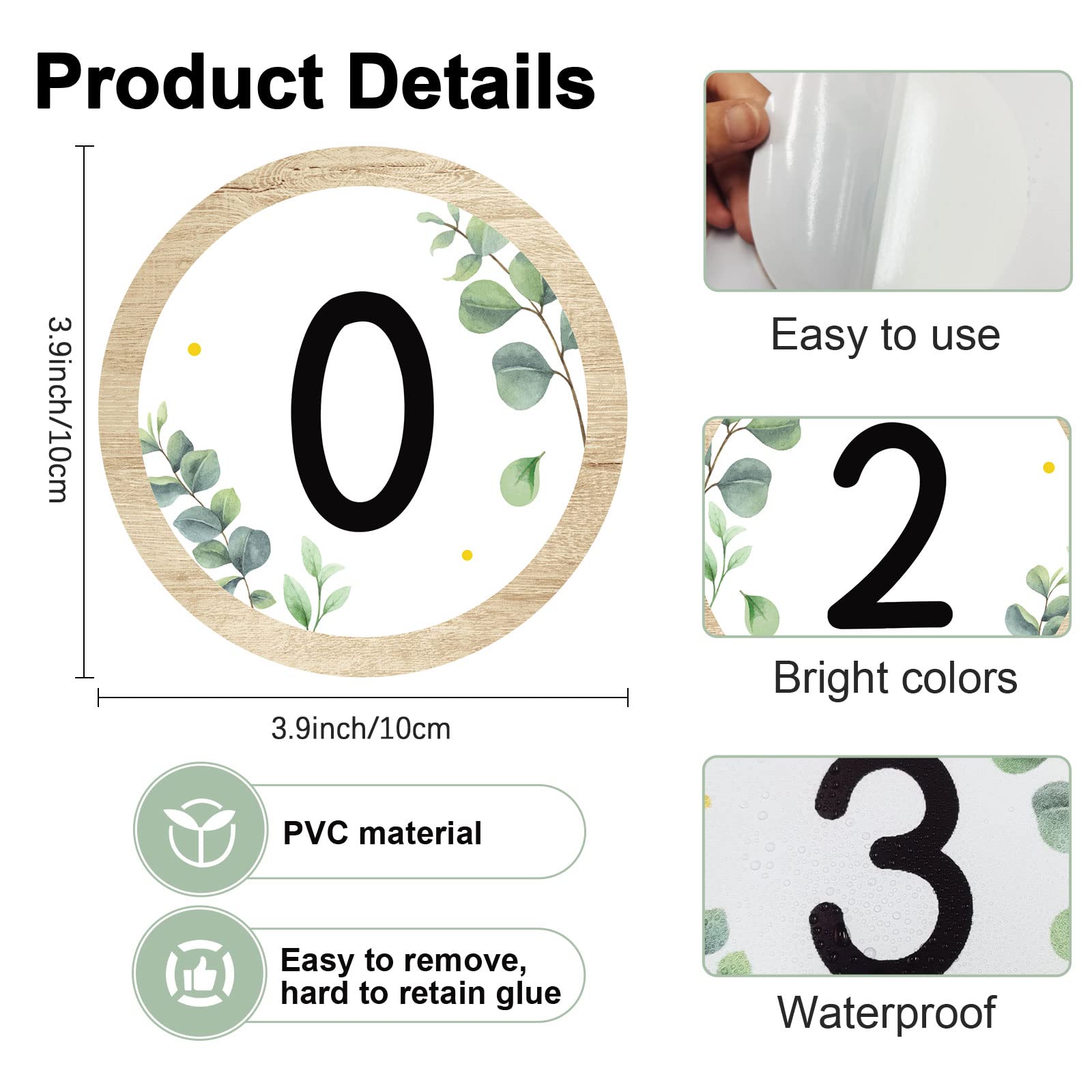 Snapklik.com : 48PCS Eucalyptus Leaf Numbers Stickers Classroom ...