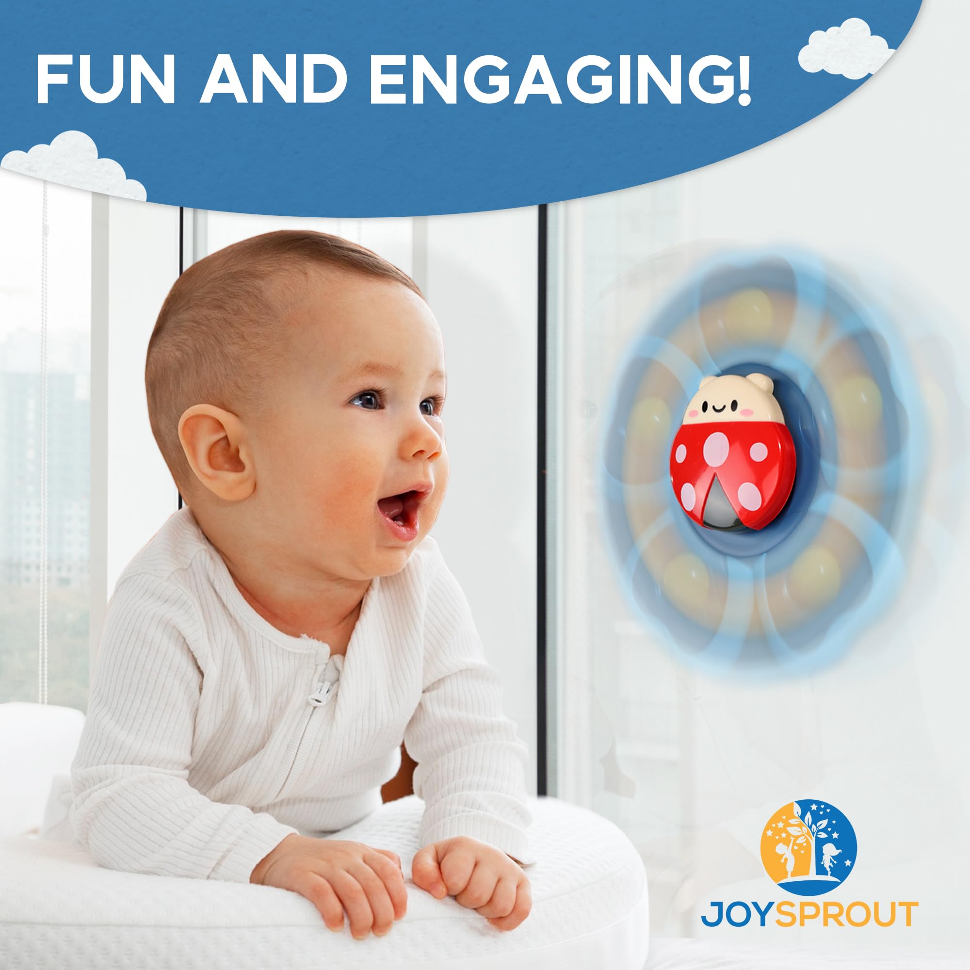 Snapklik.com : JoySprout Spinner Toys For Babies, 4pcs Baby Spinners