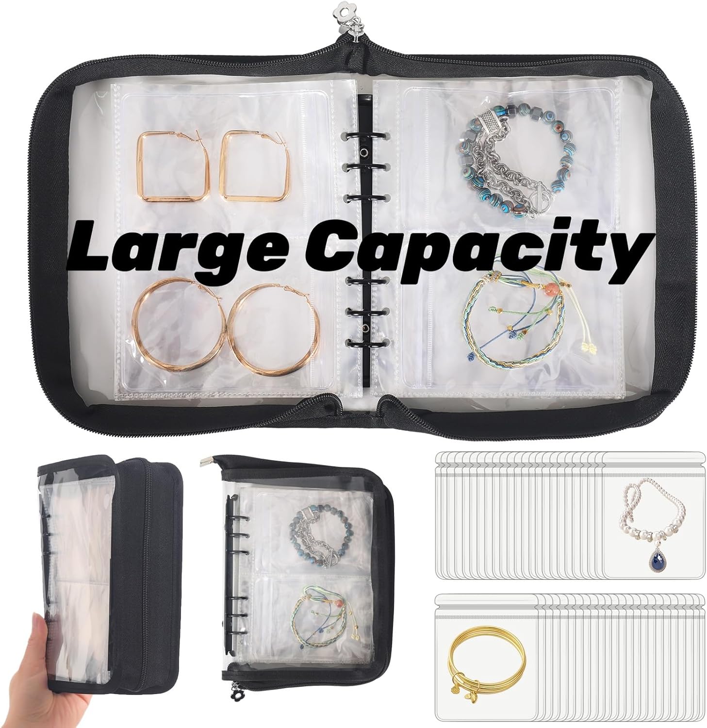 Amazon.com: SUBGIU Jewelry Storage Book Organizer Travel Transparent ...