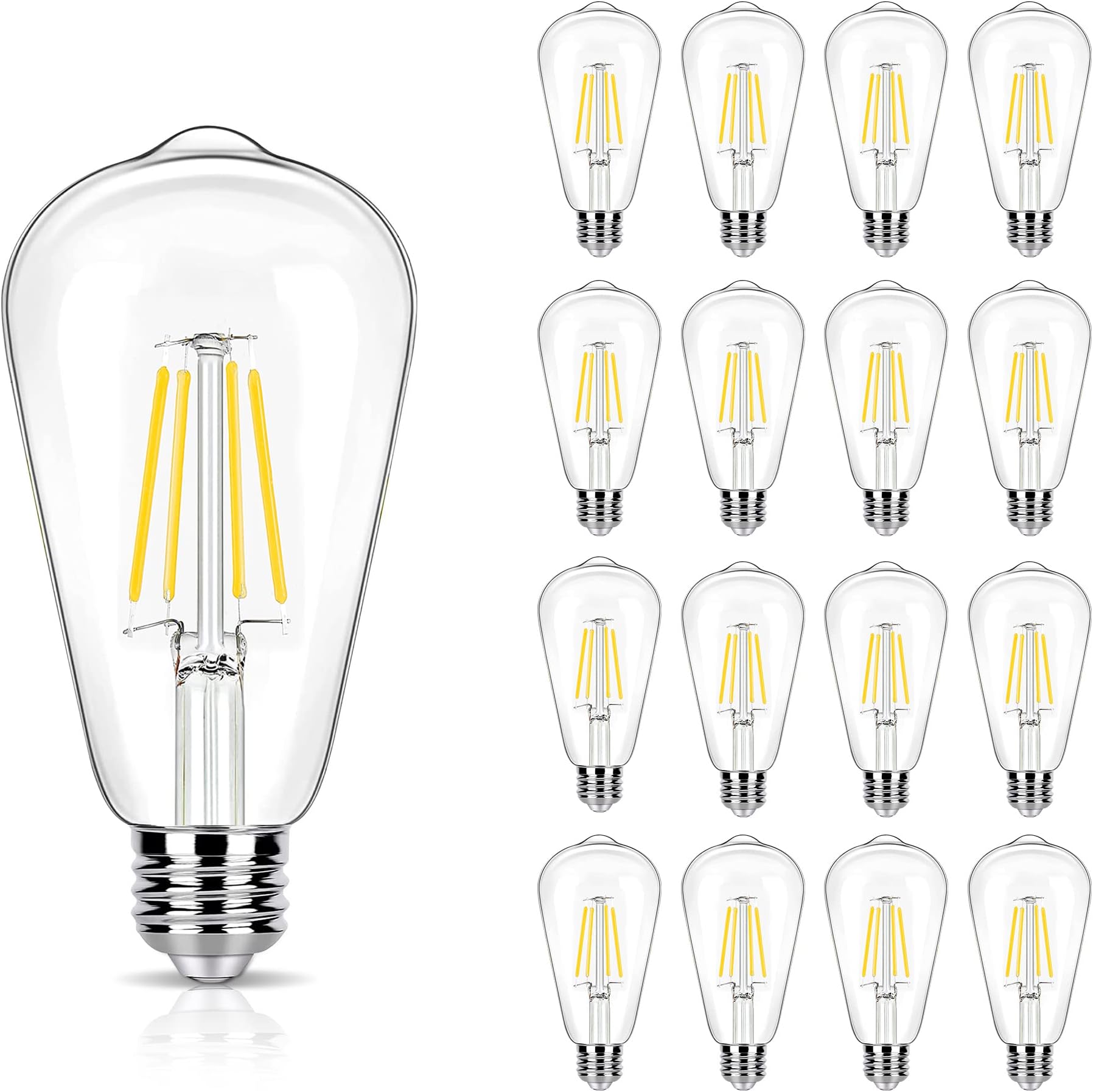 winsaLED 12 Pack LED Edison Bulbs 40 Watts Equivalent, 4 Watt LED ...