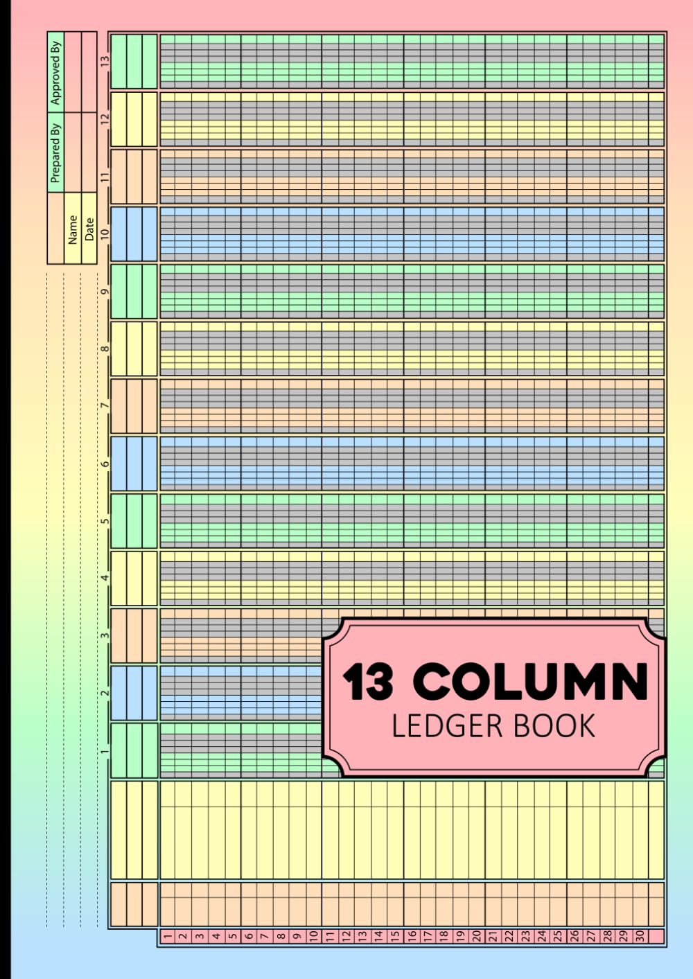Amazon.com: 13 Column Ledger Book: Thirteen Column for Bookkeeping and ...