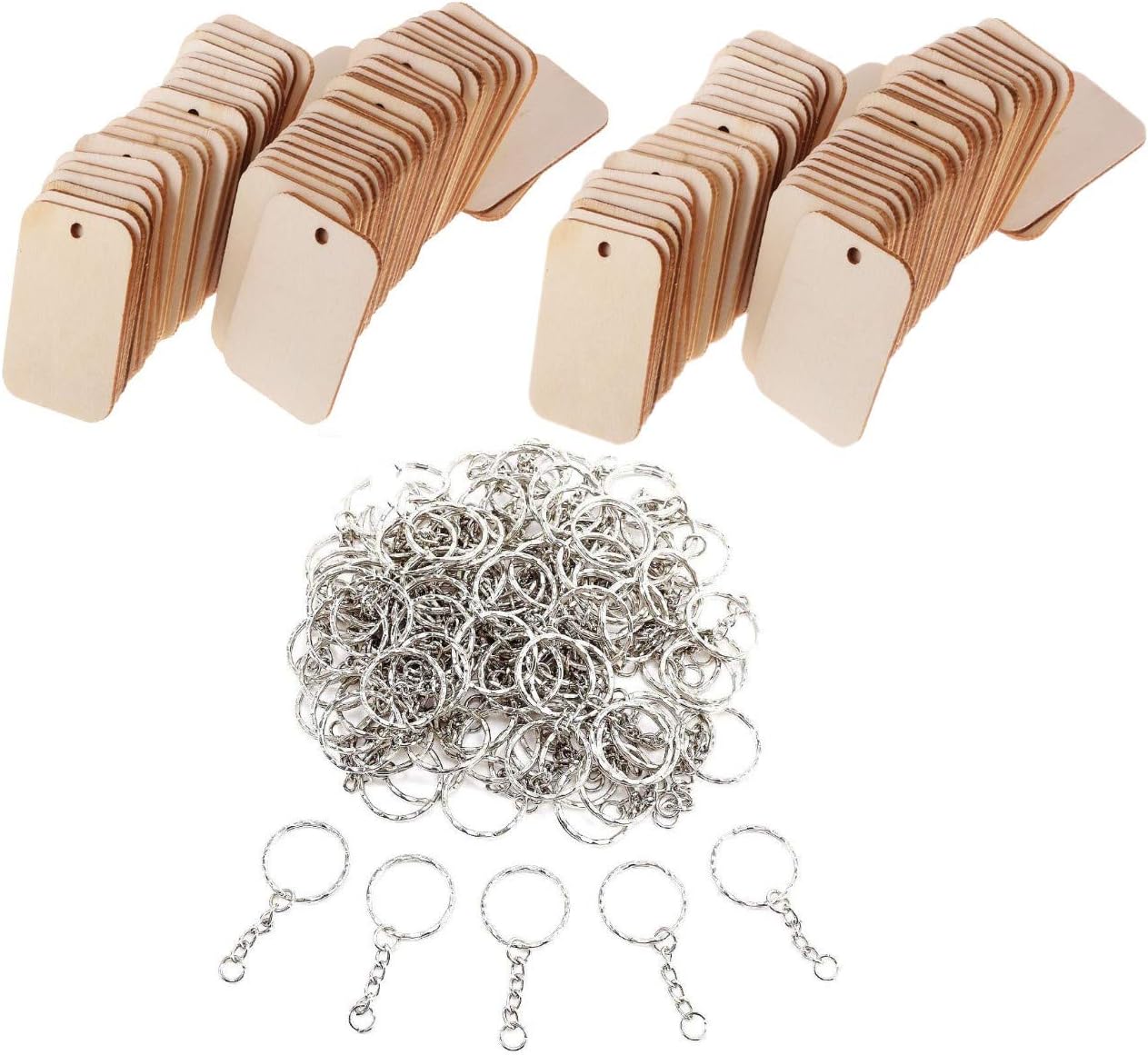 POFET 100pcs Unfinished Wooden Gift Tags Hanging Label for Wedding ...