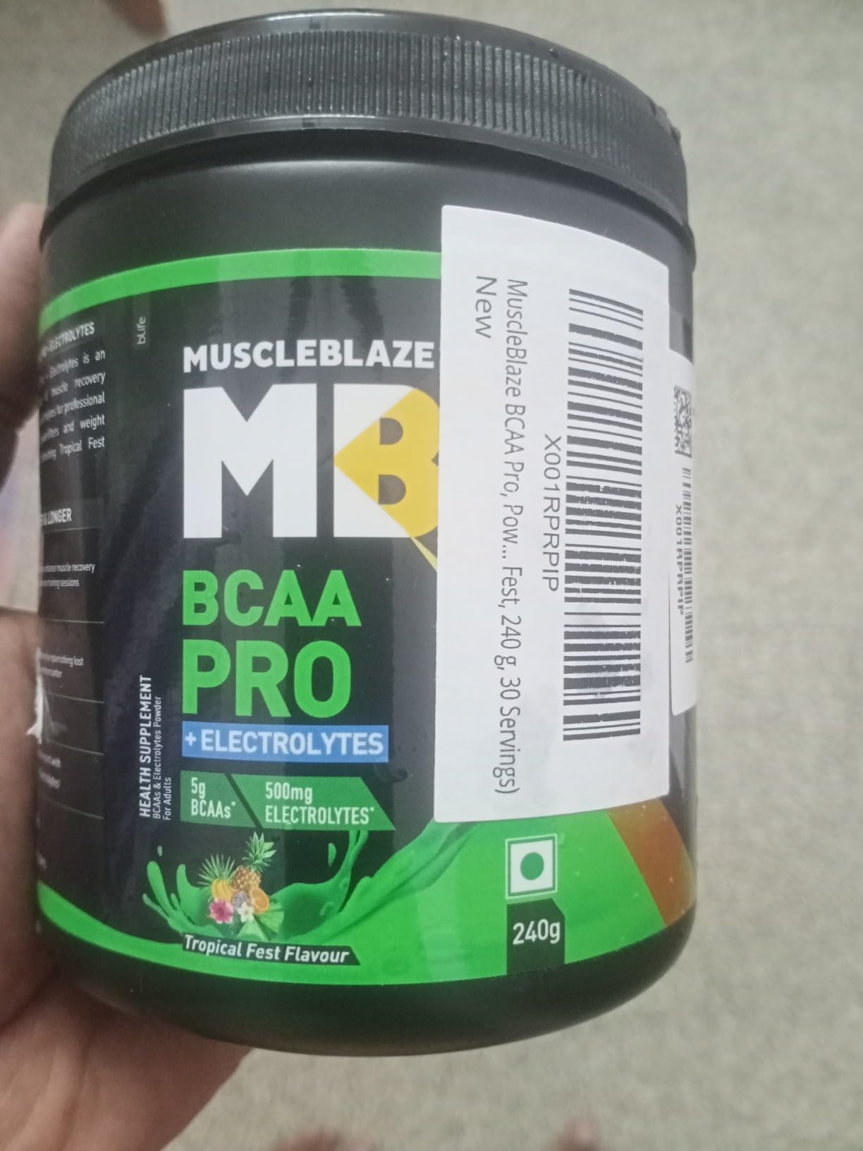 MuscleBlaze BCAA Pro, Powerful Intra Workout with 5 g Vegan BCAAs & 500 ...