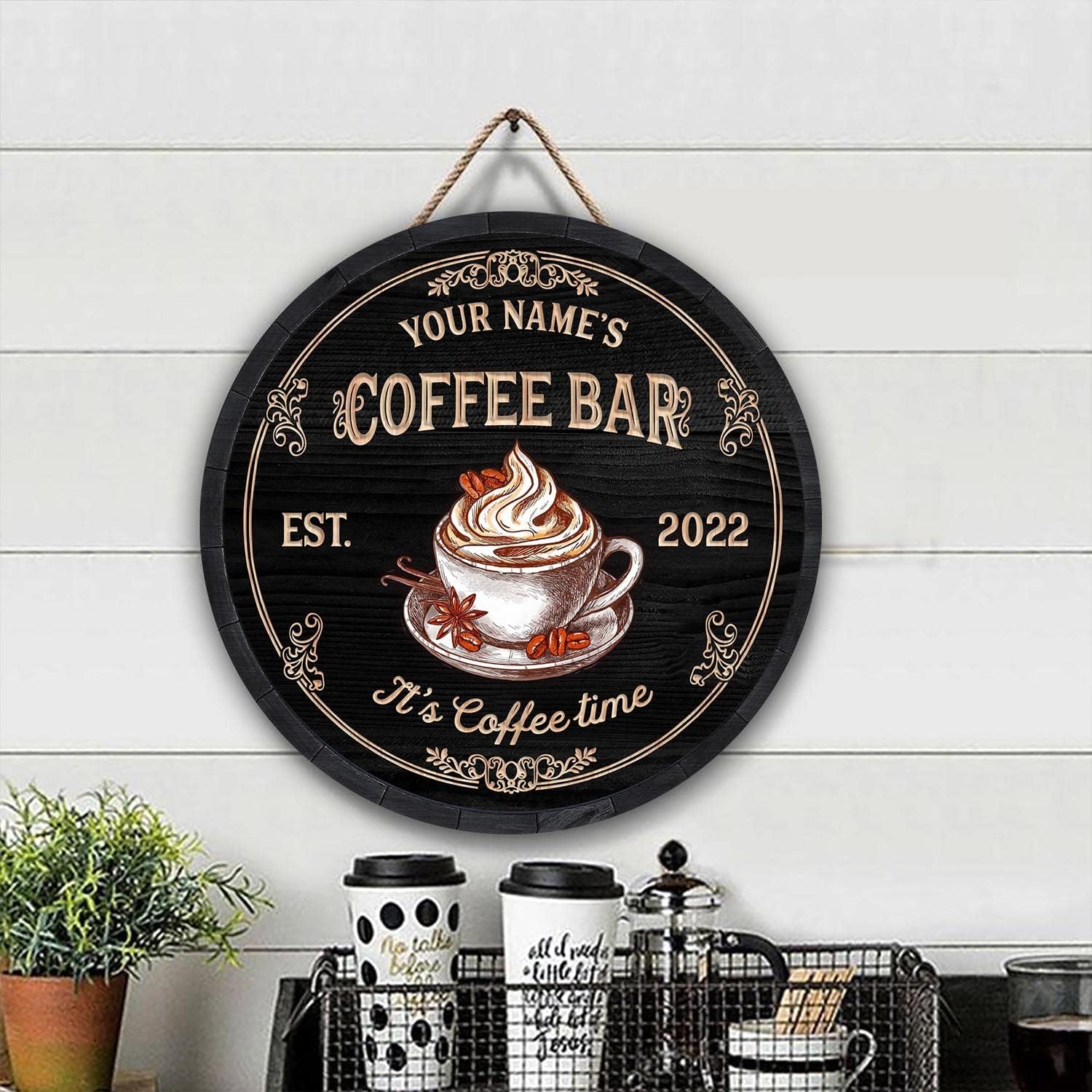 WODORO Letrero de bar de café letrero de café rústico vintage ...