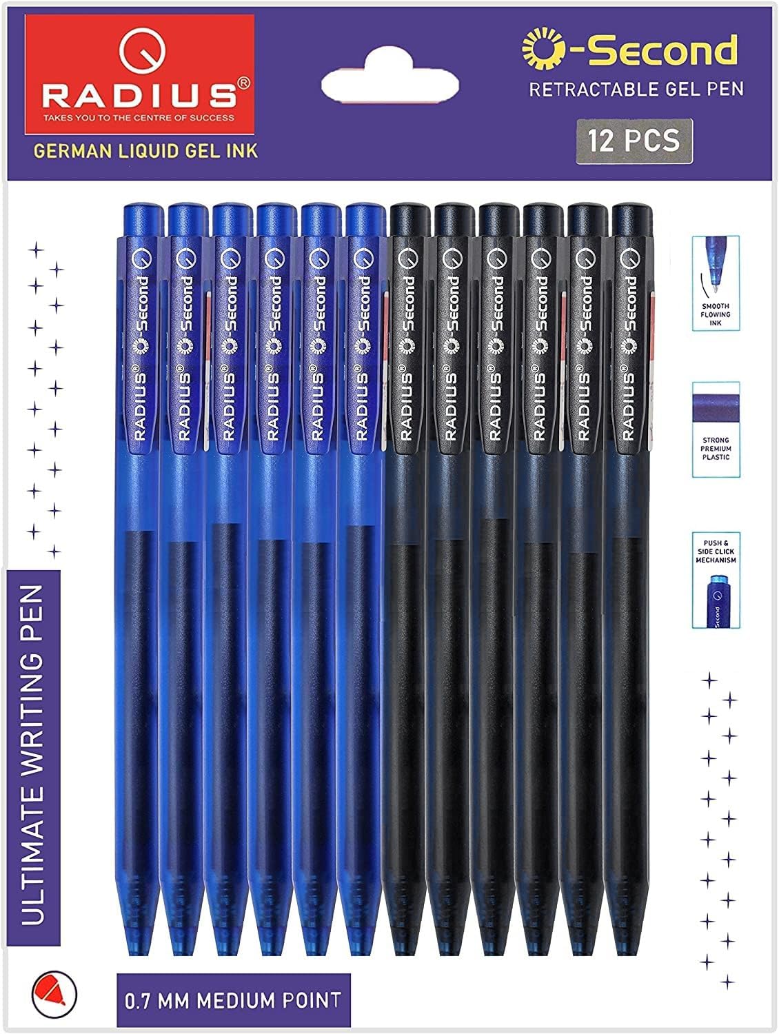 Amazon.com: RADIUS O-Second Retractable Blue & Black Assorted (German ...