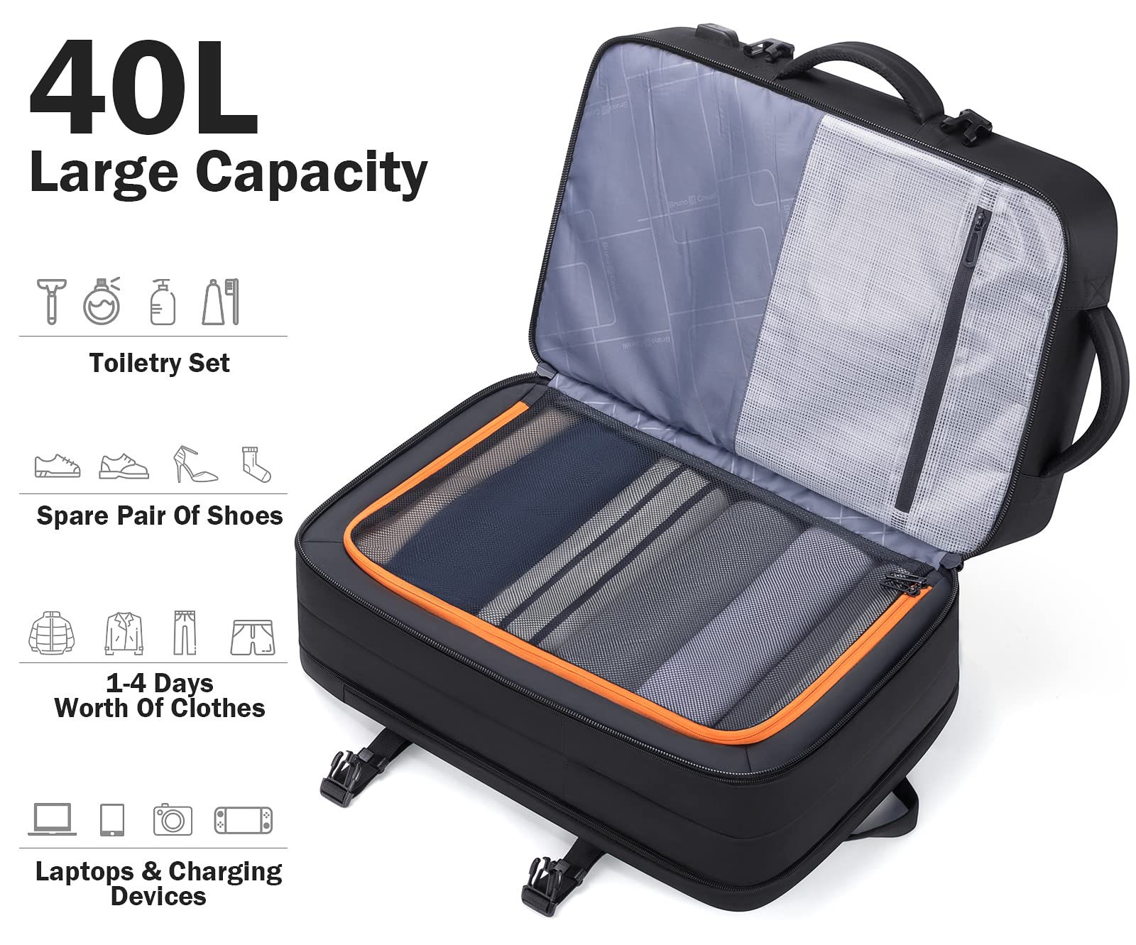 Bagsure Carry On Backpack, 40L Flight Approved Travel Backpack for Men ...