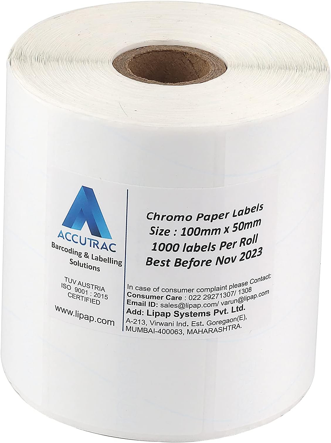ACCUTRAC 100mm X 50mm Barcode Chromo Paper Labels Stickers (Pack of 1) : Amazon.in: Office Products