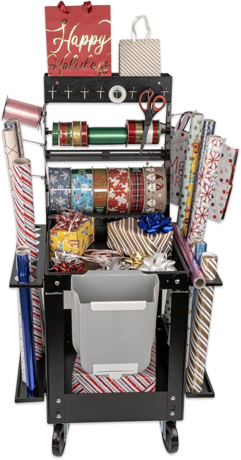 Amazon.com: Pochar Utility Storage Rolling Cart with Removable Pegboard ...