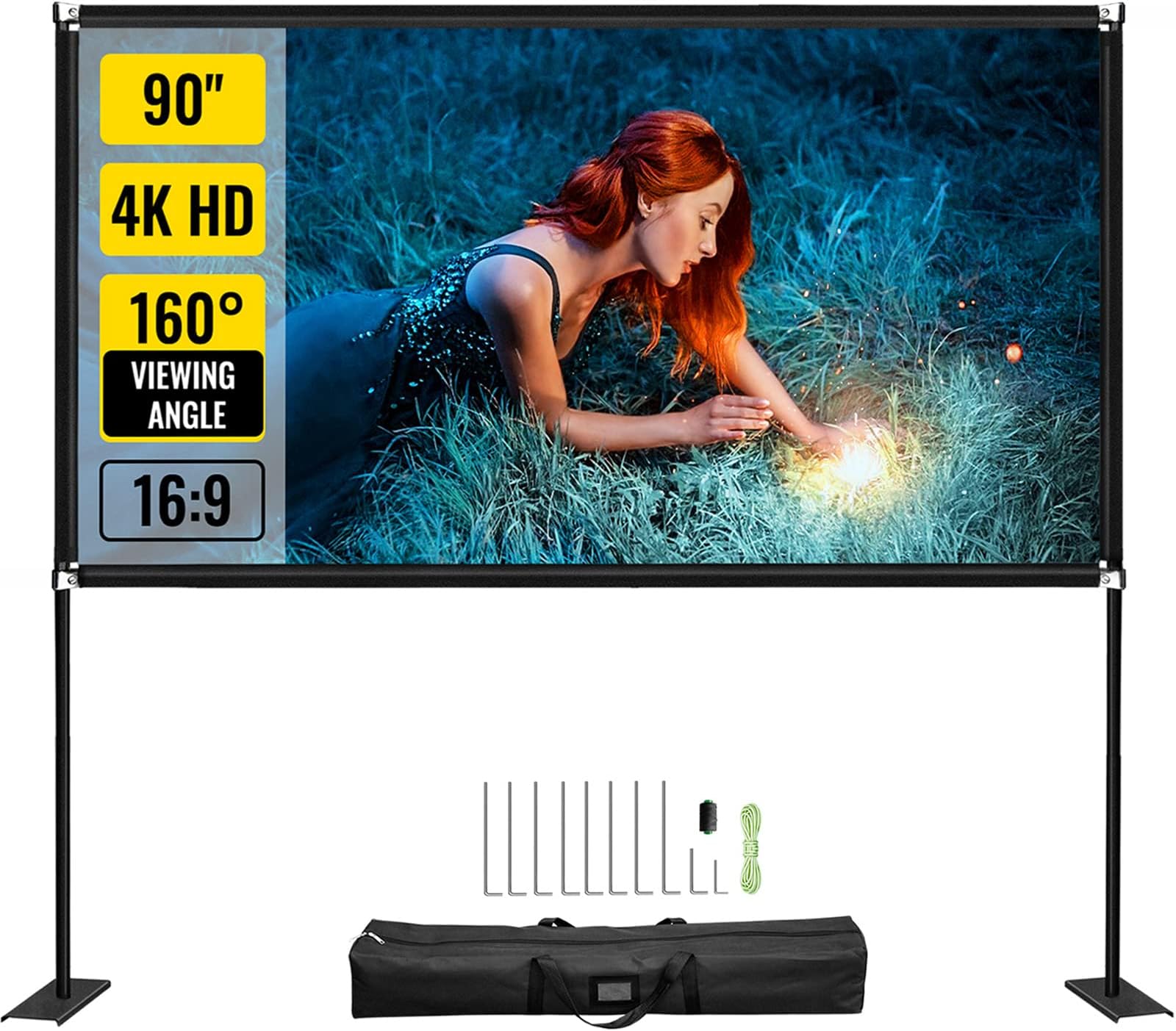 Amazon.com: VEVOR Projector Screen with Stand, 120 inch 16:9 4K 1080 HD ...