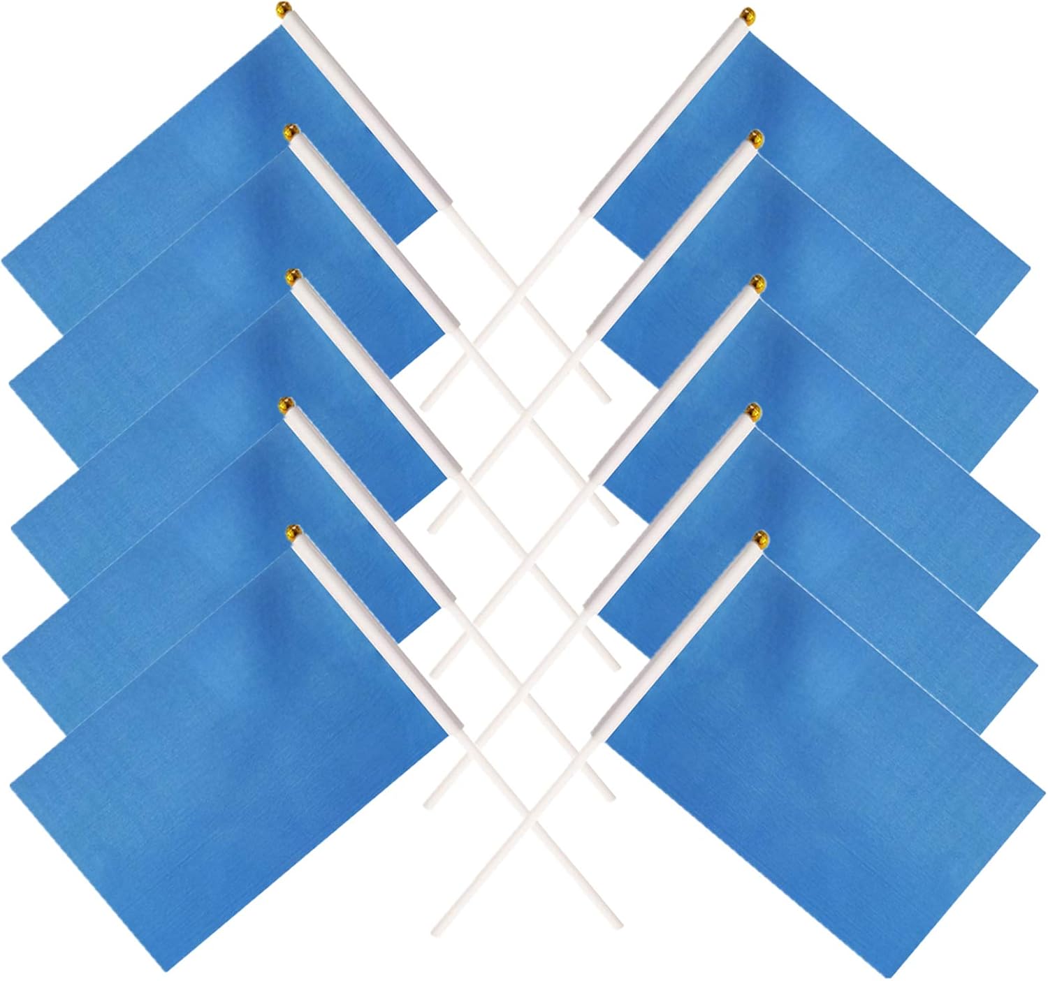 Amazon.com: 25 Pack Blue Small Mini Flags On Sticks,Hand Held Solid ...
