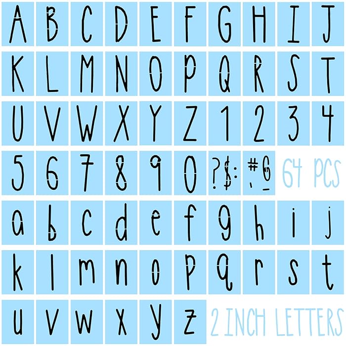 Buy 64 Pieces 2 Inch Alphabet Stencils Letters and Numbers Stencils ...
