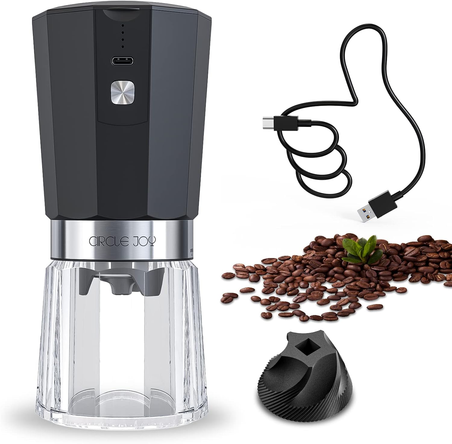 CIRCLE JOY Coffee Grinder Electric with Ceramic Blade and Adjustable ...