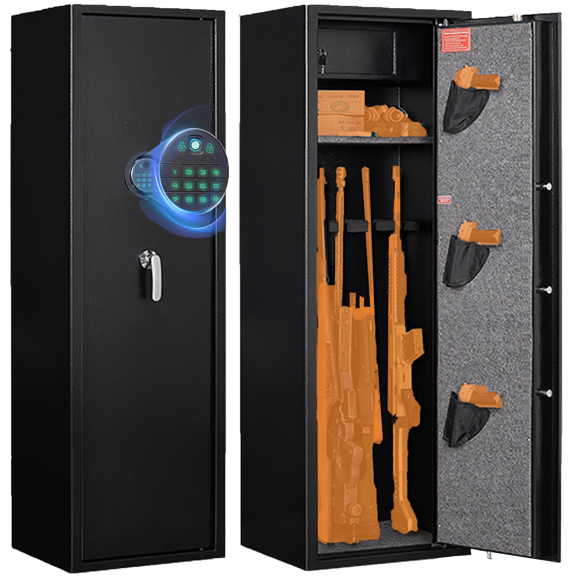 5 Gun Safes for Home Rifle and Pistols, Rifle Gun Safe with a Storage ...