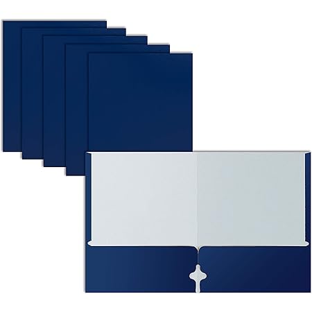 Amazon.com : Two Pocket Portfolio Folders, 50-Pack, Blue, Letter Size ...