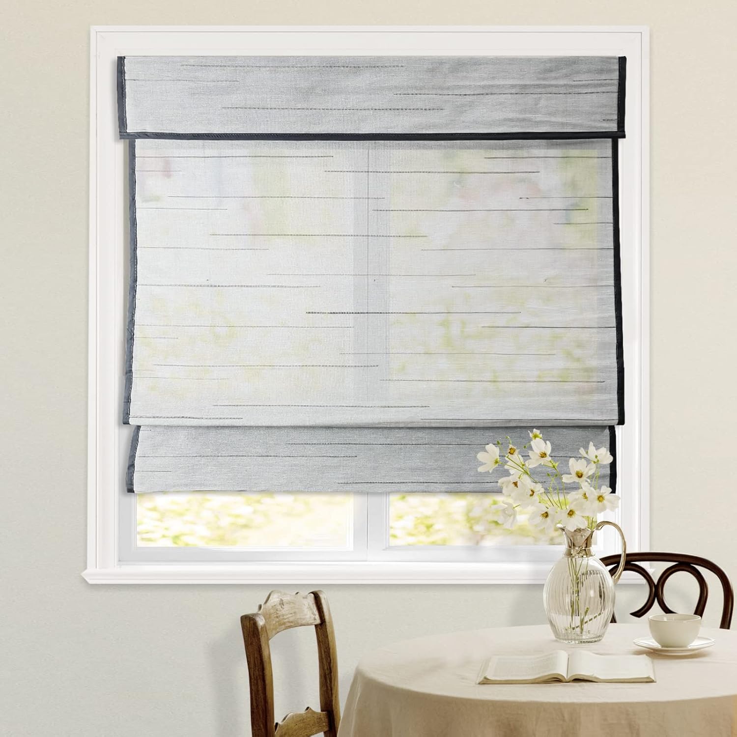 Amazon.com: Blackout Cordless Blinds Bamboo Roman Shades, Custom Window ...