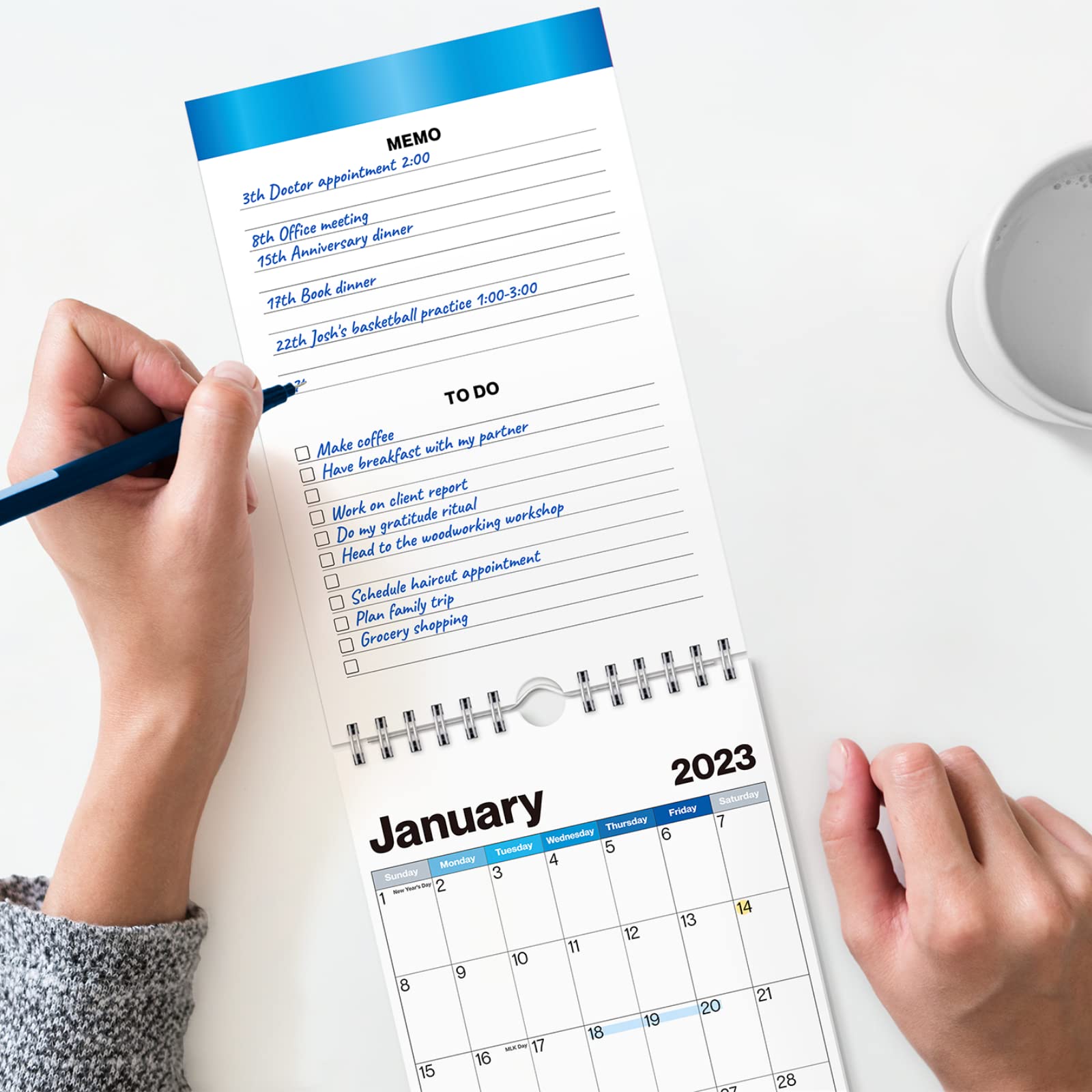 Buy Dunwell Small Wall Calendar 2022-2023 - (Blue Shades), Use July ...