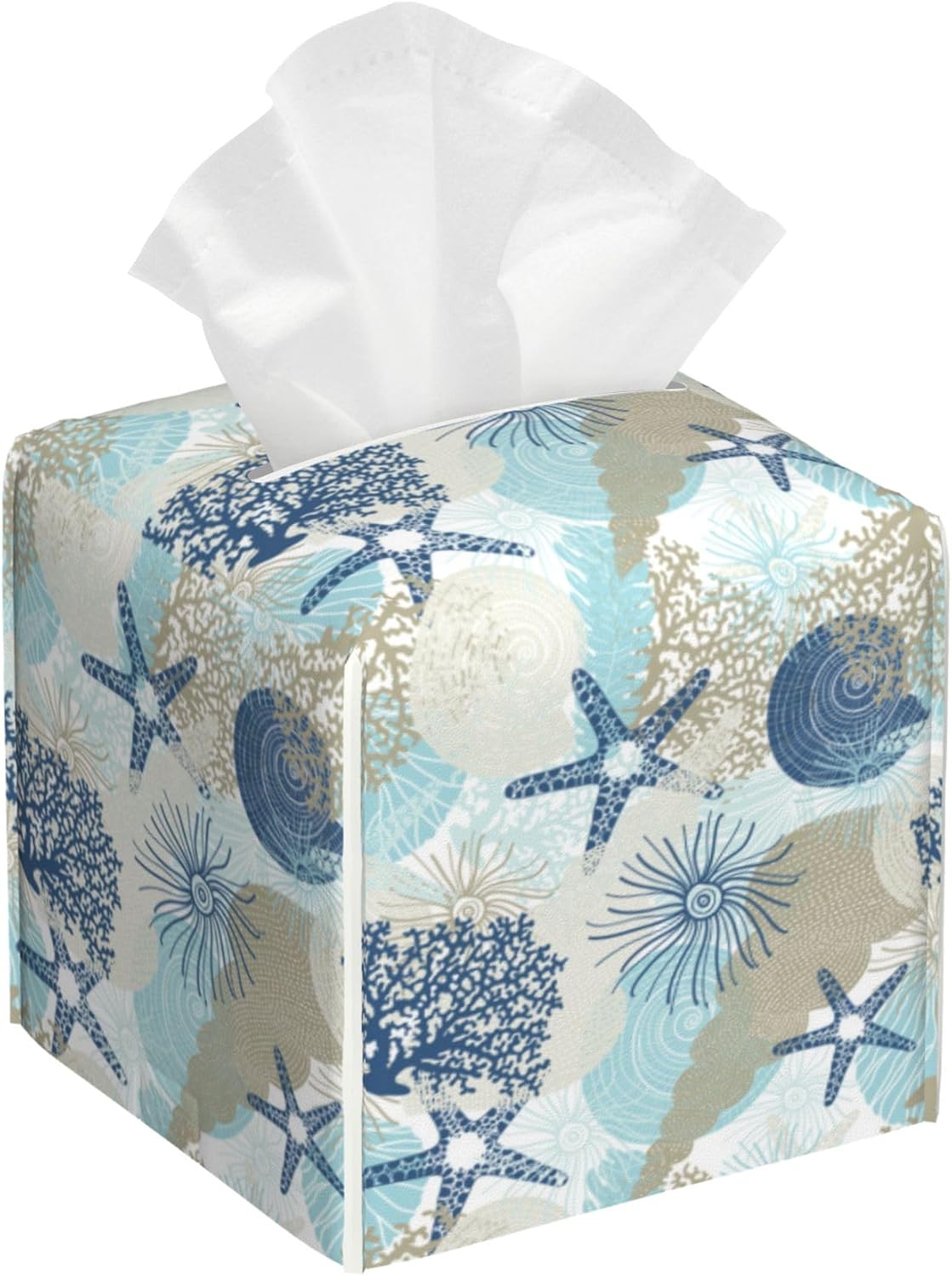 Amazon.com: POIUBLE Tissue Box Holder Corals and Seashells Tissue Box ...