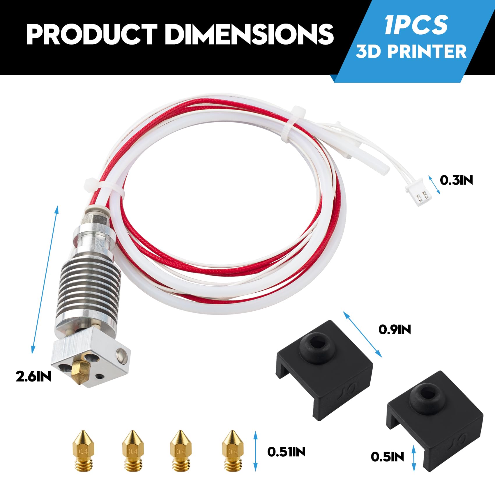 Snapklik.com : 3D Printer Hot End Kit,cr-10 V2 Hotend And CR-10 V3 ...