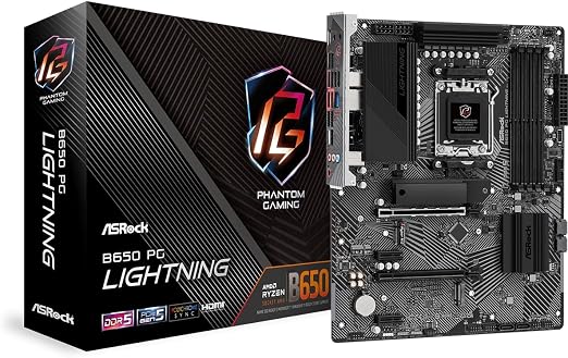 Amazon.com: ASRock B650 PG Lightning AMD AM5 ATX Motherboard, Supports ...