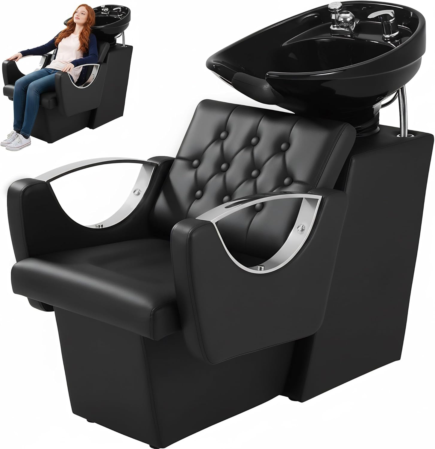 Amazon.com: Tythical Shampoo Bowl Chair for Salon, Backwash Station ...