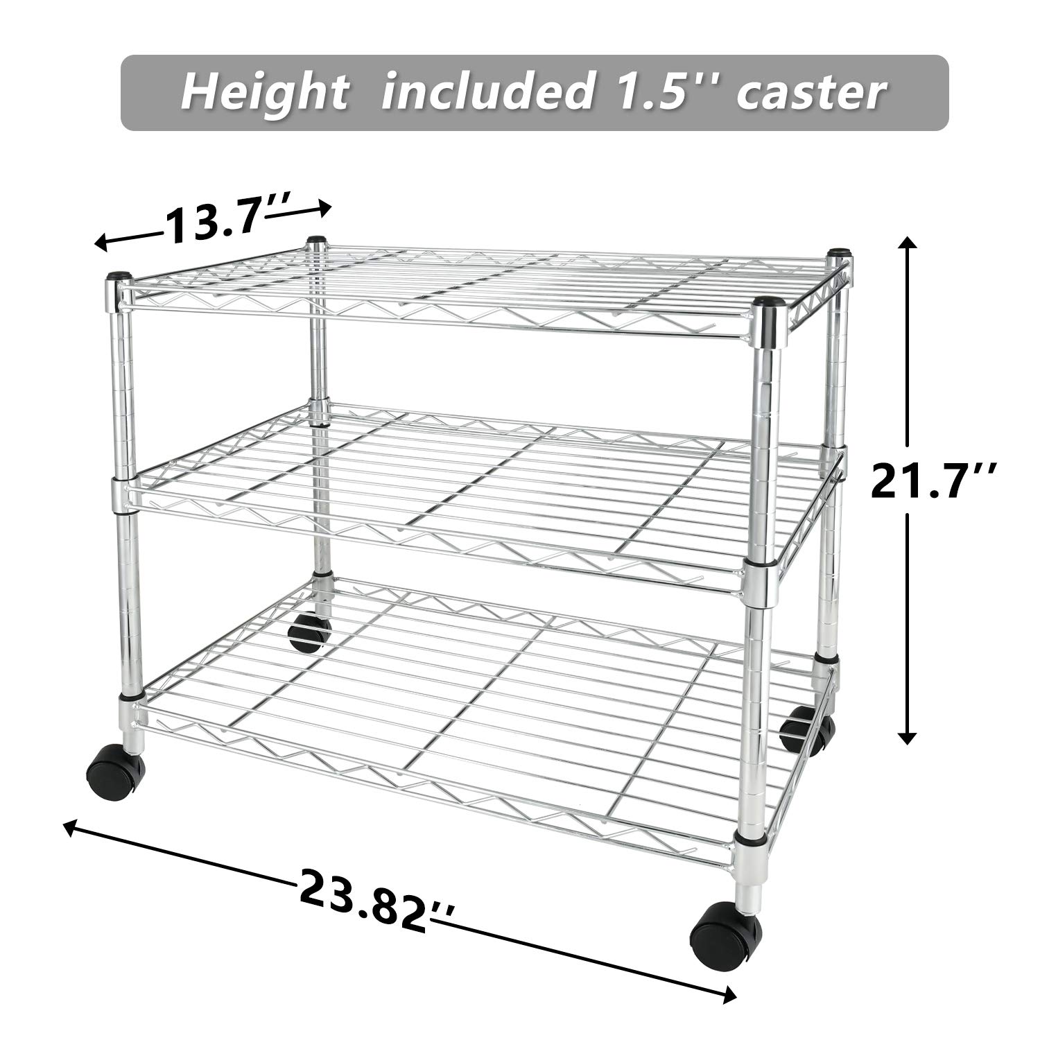 Simple Deluxe Heavy Duty 3-Shelf Shelving Unit, 24" D x 14"W x 20" H, 3 ...