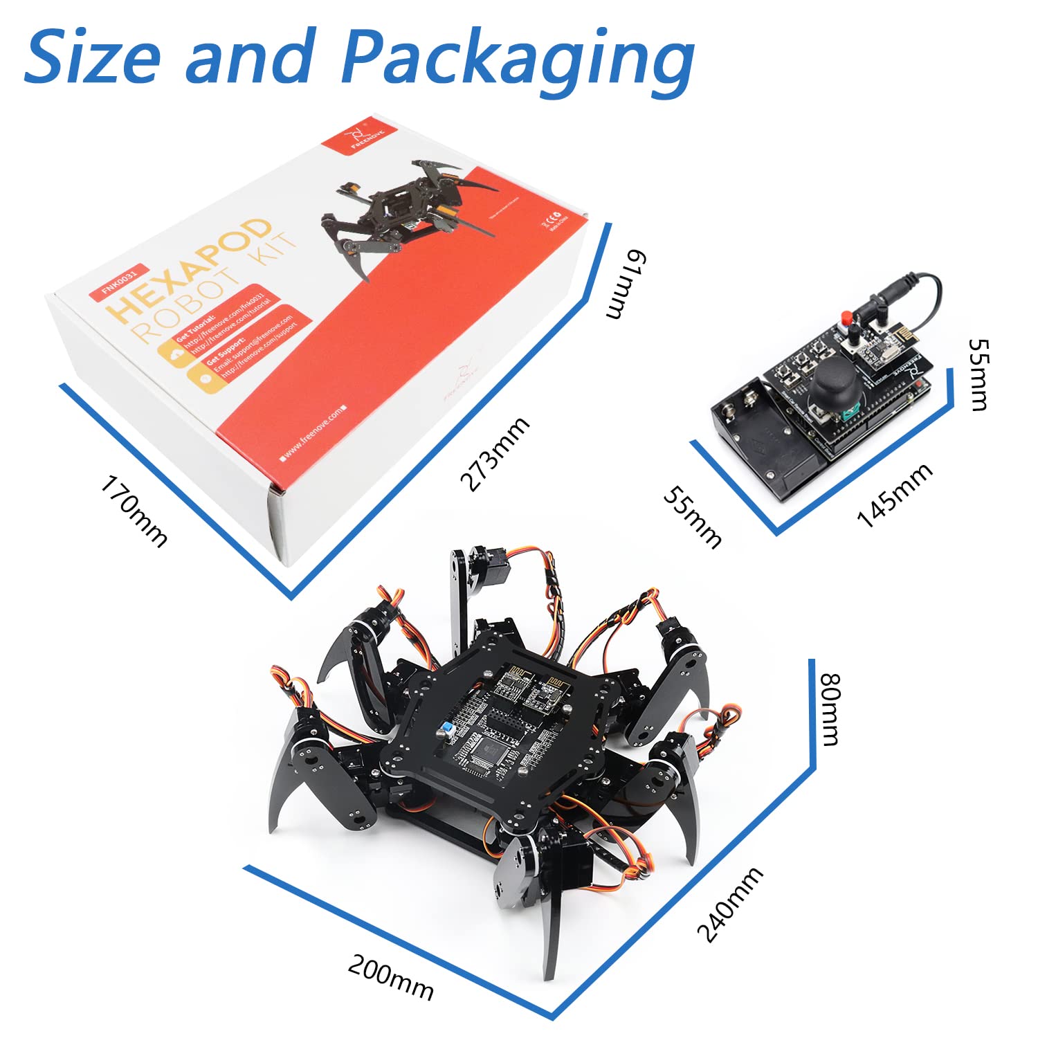 Freenove Hexapod Robot Kit With Remote Compatible With Arduino Ide