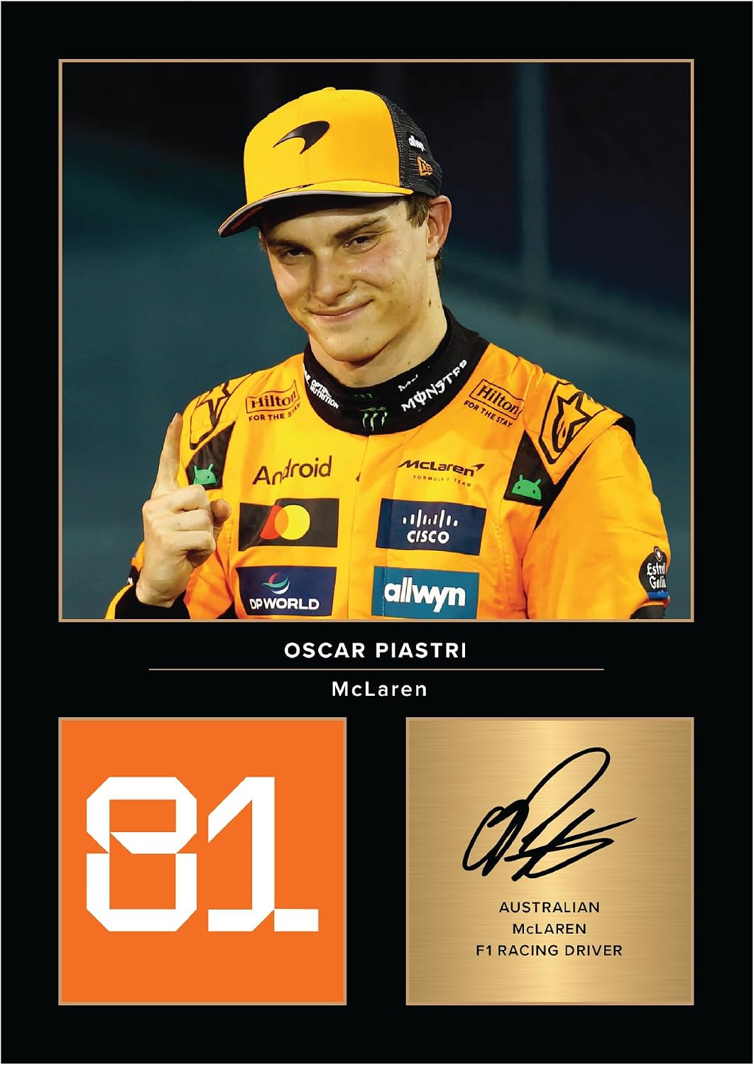 Icons Wall Art Oscar Piastri Racing Signed A4 Printed Photo Picture ...