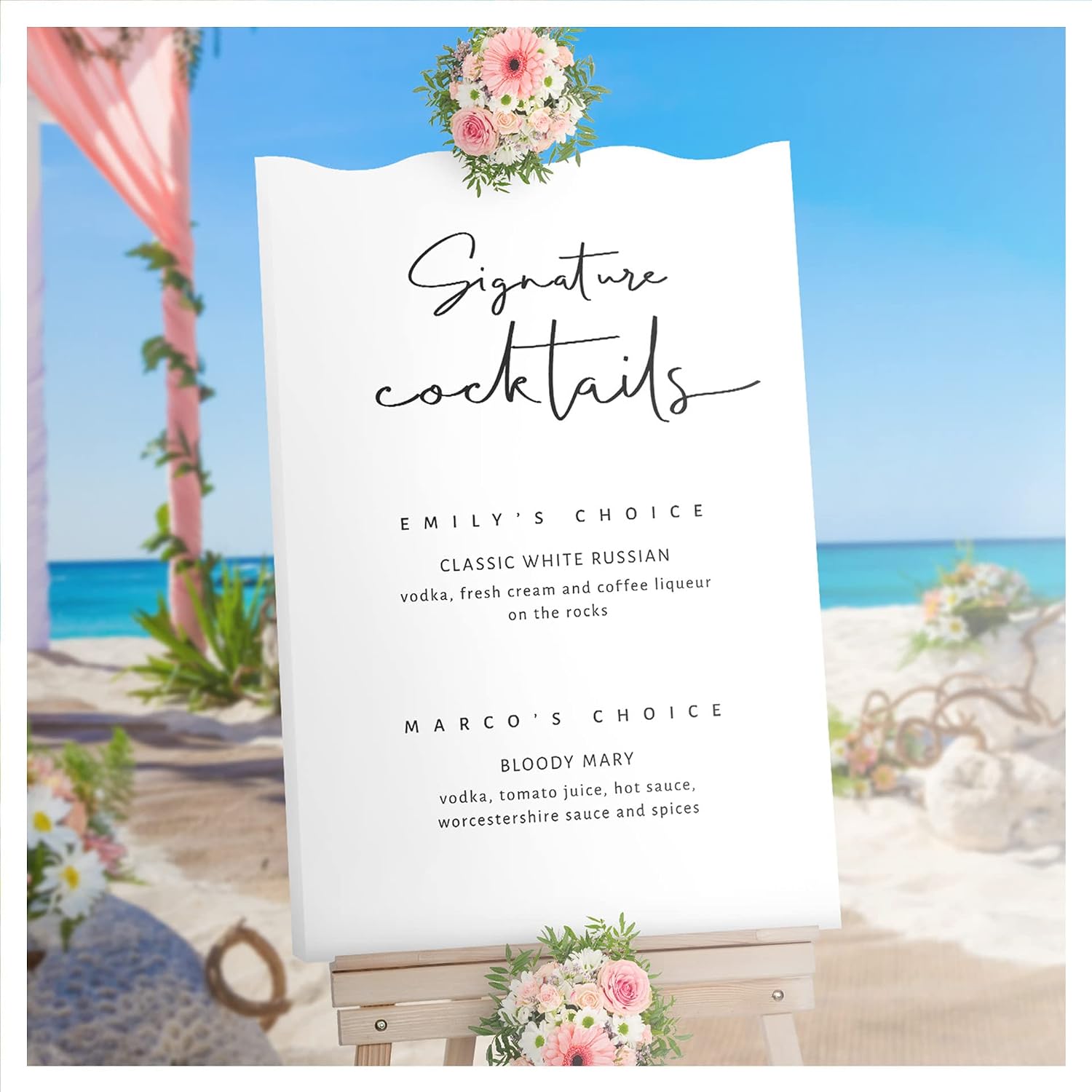 Amazon.com: Customized Wedding Signature Cocktails Sign - Custom White ...